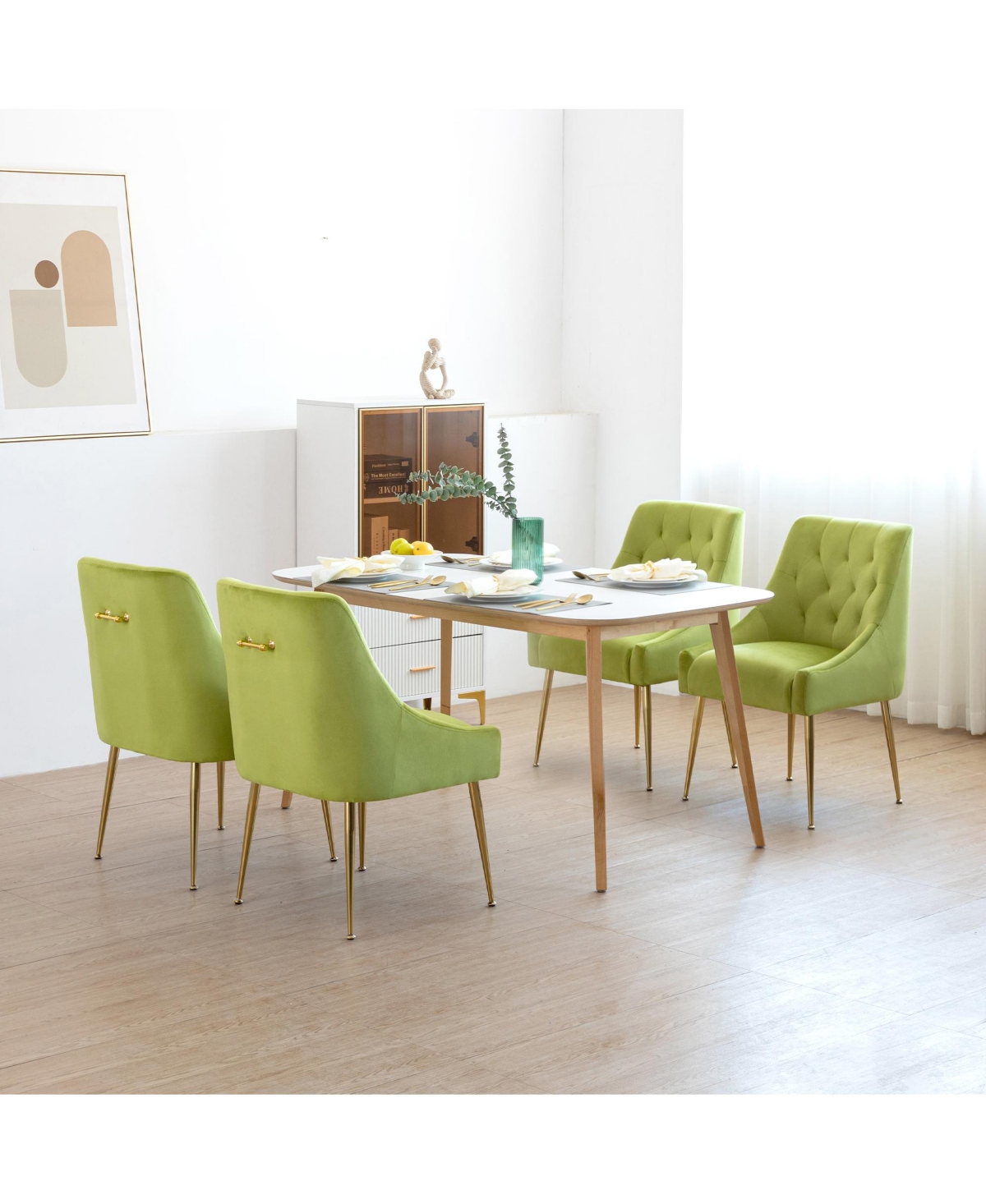 Click here for Dyhome Velvet Upholstered Dining Chairs Set of 4... prices