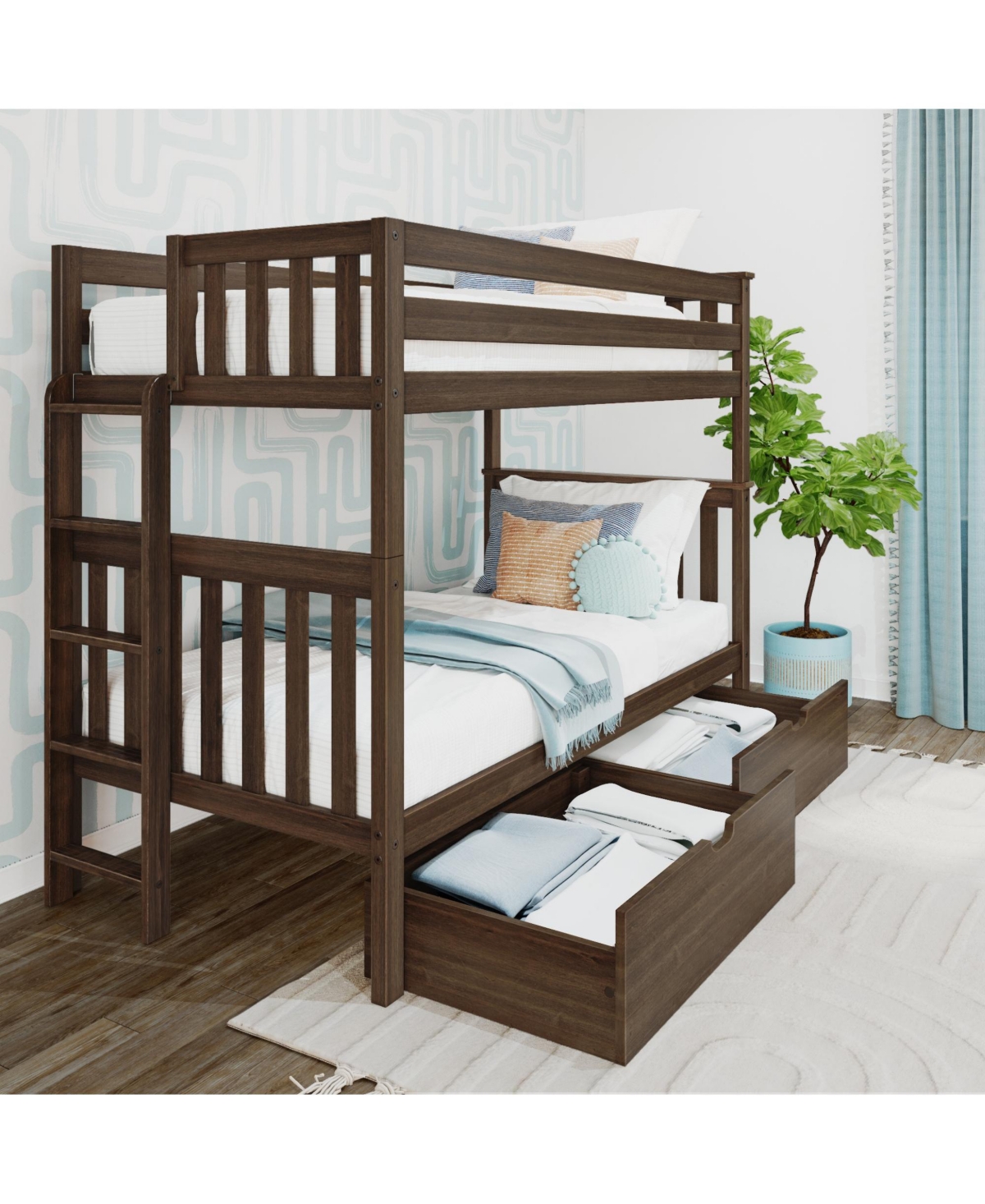 Click here for Max & Lily Twin Bunk Bed With Ladder on End and St... prices