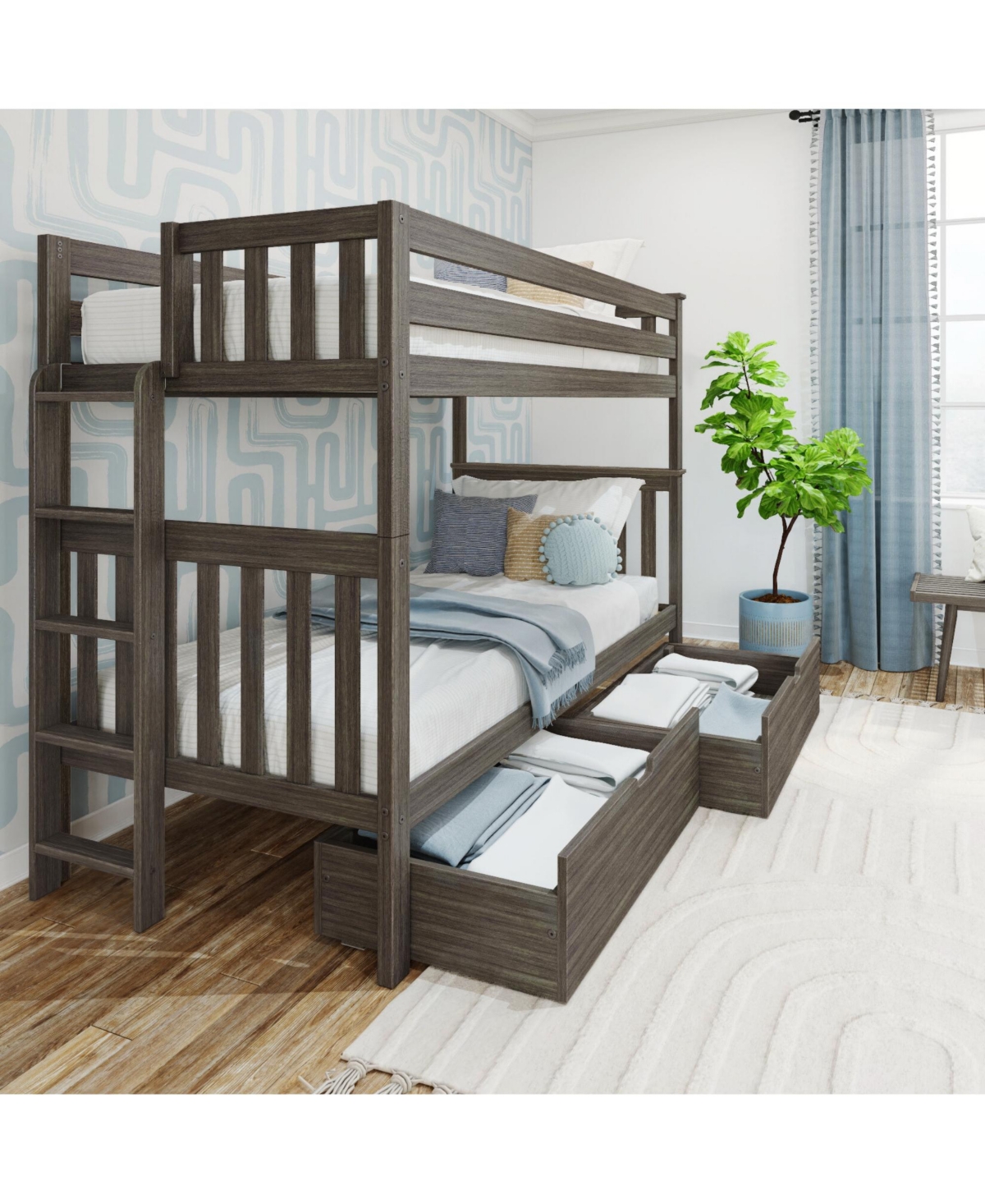 Click here for Max & Lily Twin Bunk Bed With Ladder on End and St... prices