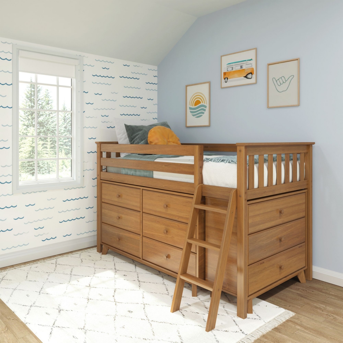 Click here for Max & Lily Twin-Size Low Loft with Pull-Out Desk a... prices