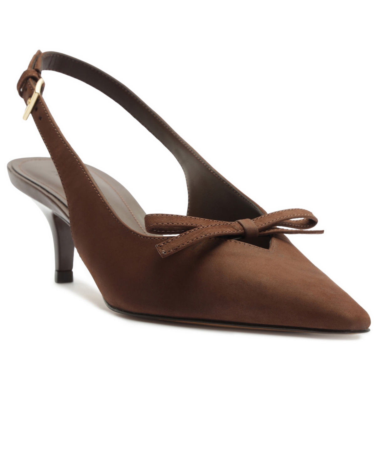Click here for Arezzo Womens Bowie Mid Kitten Pumps - New Cocoa prices