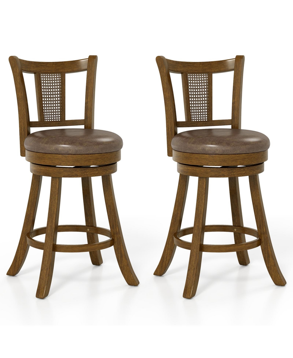 Click here for Slickblue Modern Bar Stools Set of 2 with Rattan B... prices