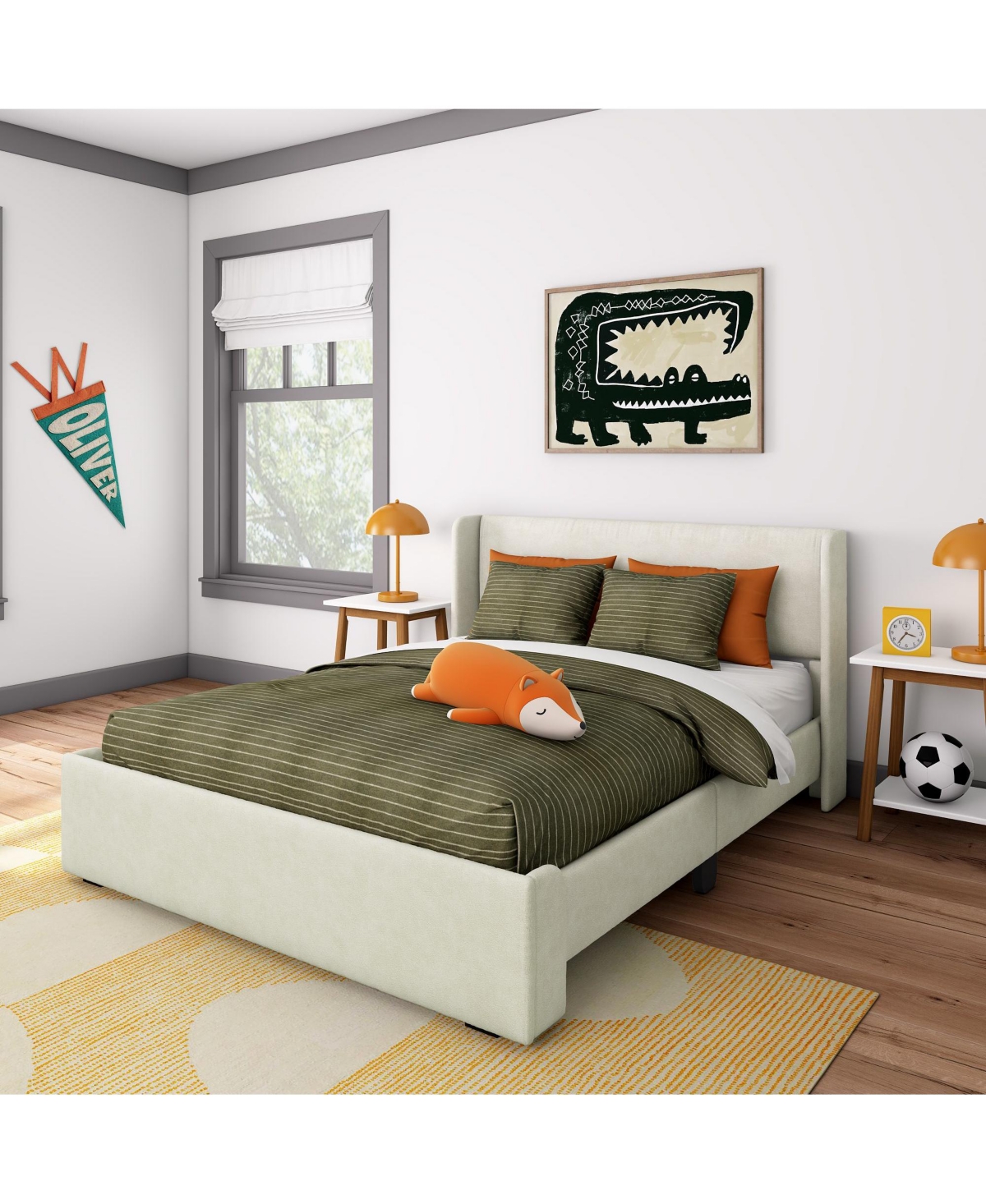 Click here for Max & Lily Upholstered Bed with Rectangular Headbo... prices