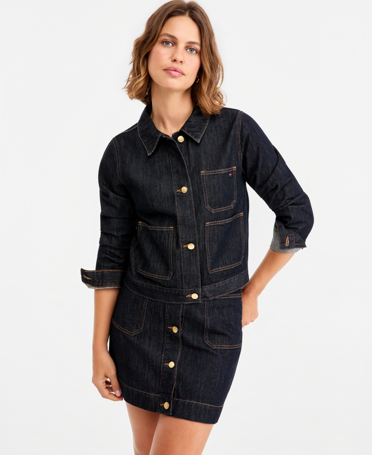 Click here for Tommy Hilfiger Womens Cotton Collared Denim Jacket... prices