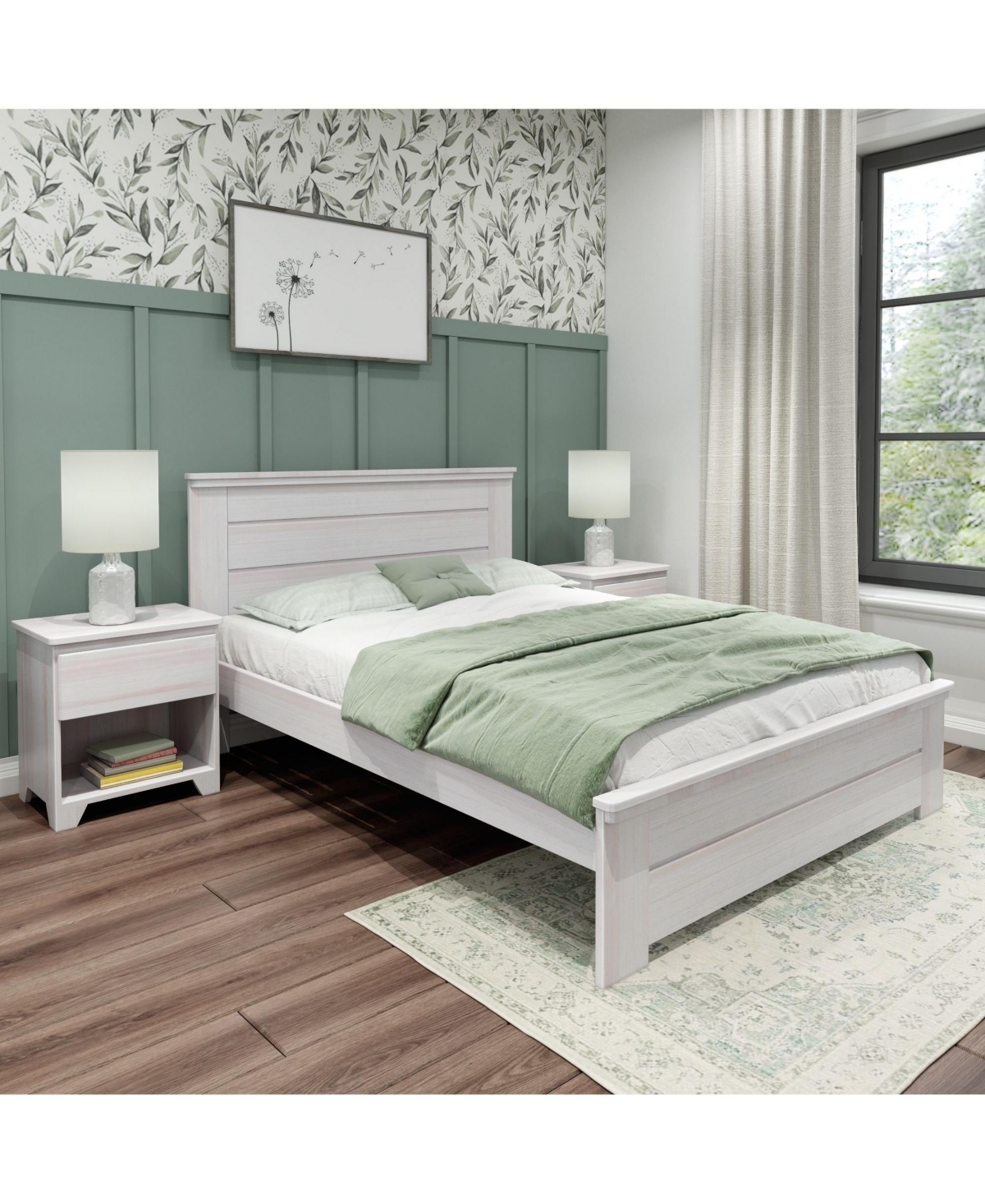 Click here for Max & Lily Farmhouse Queen Panel Bed  Pecan - Whit... prices