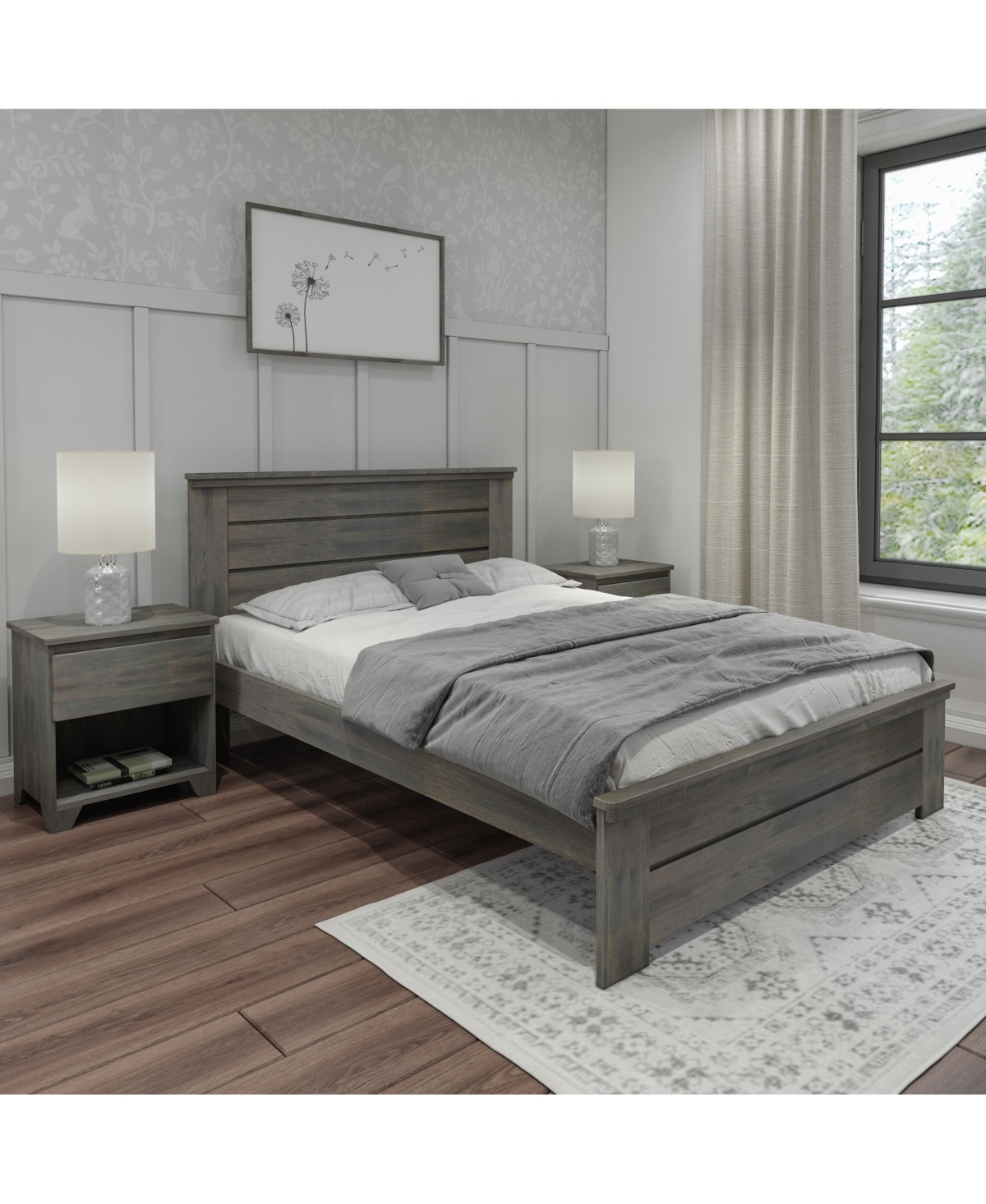 Click here for Max & Lily Farmhouse Queen Panel Bed  Pecan - Drif... prices