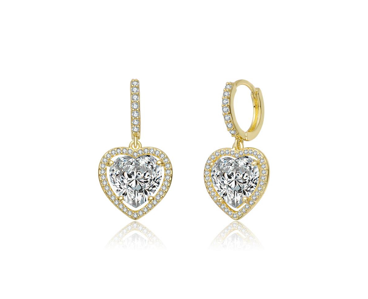 Click here for 14K Gold Plating with Clear Cubic Zirconia Heart D... prices