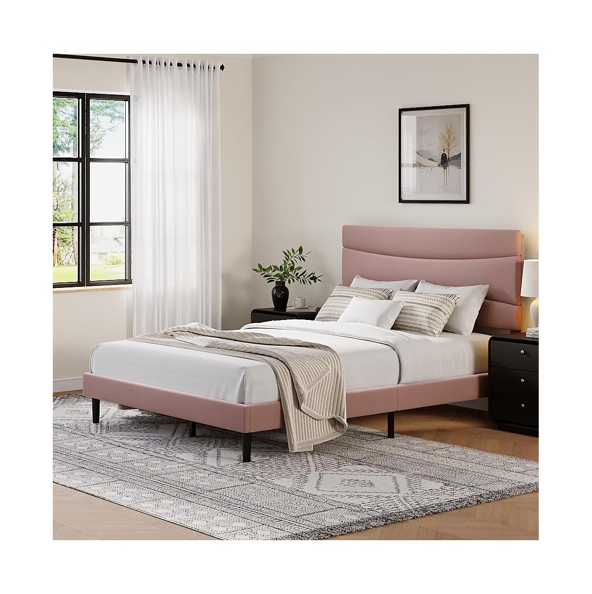 Click here for gaomon Modern Upholstered Bed Frame with Soft Head... prices