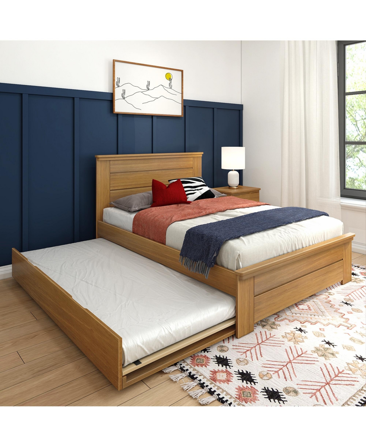 Click here for Max and Lily Full Size Bed Frame with Trundle  Sol... prices