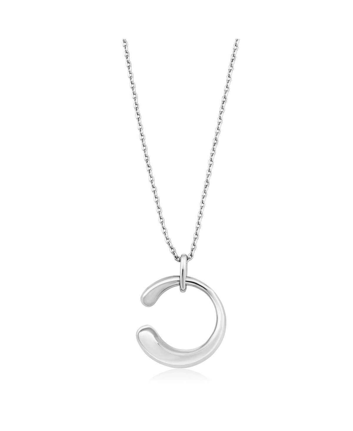 Click here for Simona Polished Puffed C Design Necklace - Silver prices