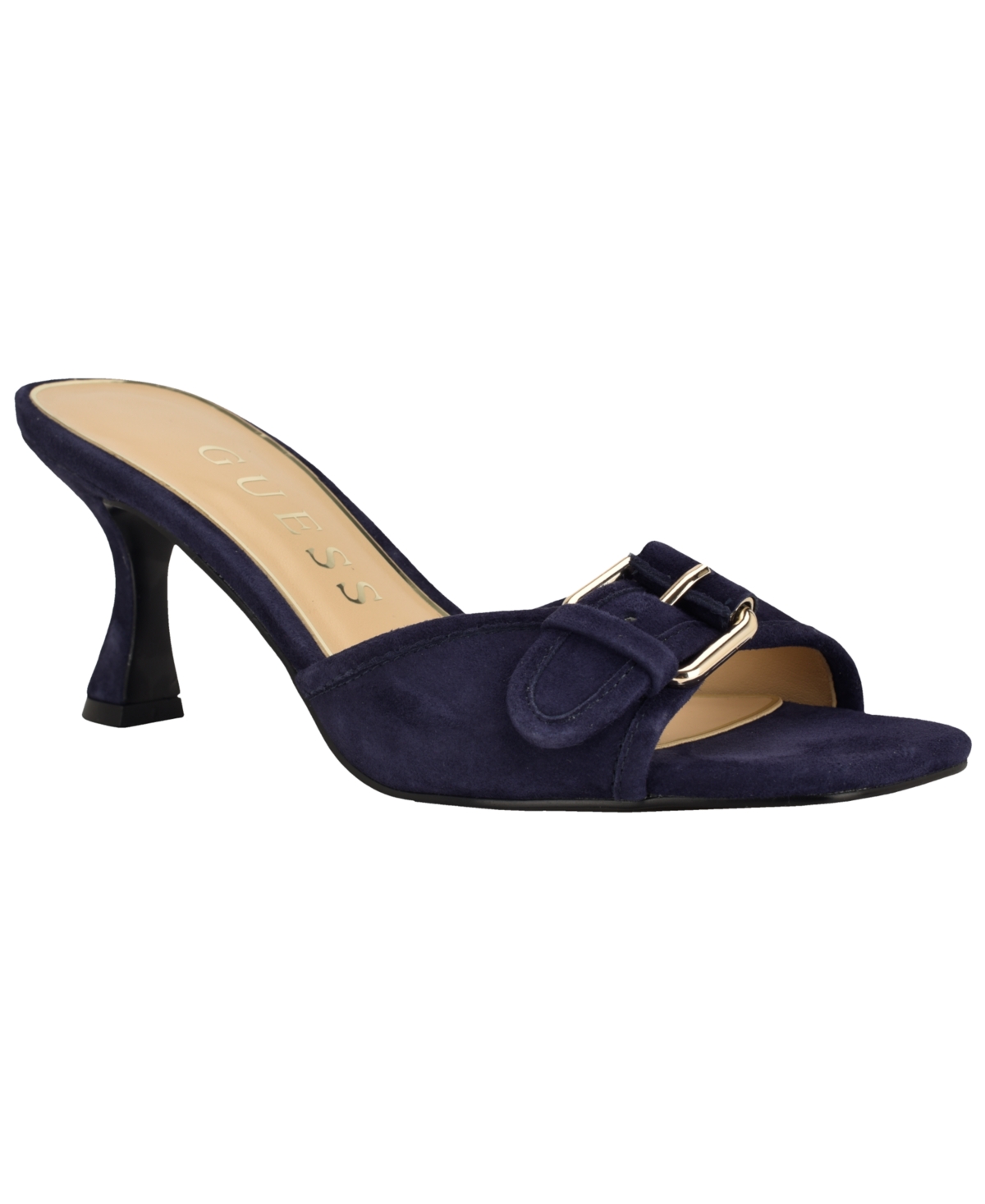 Click here for Guess Womens Dista Buckle Kitten Heel Sandals - Na... prices