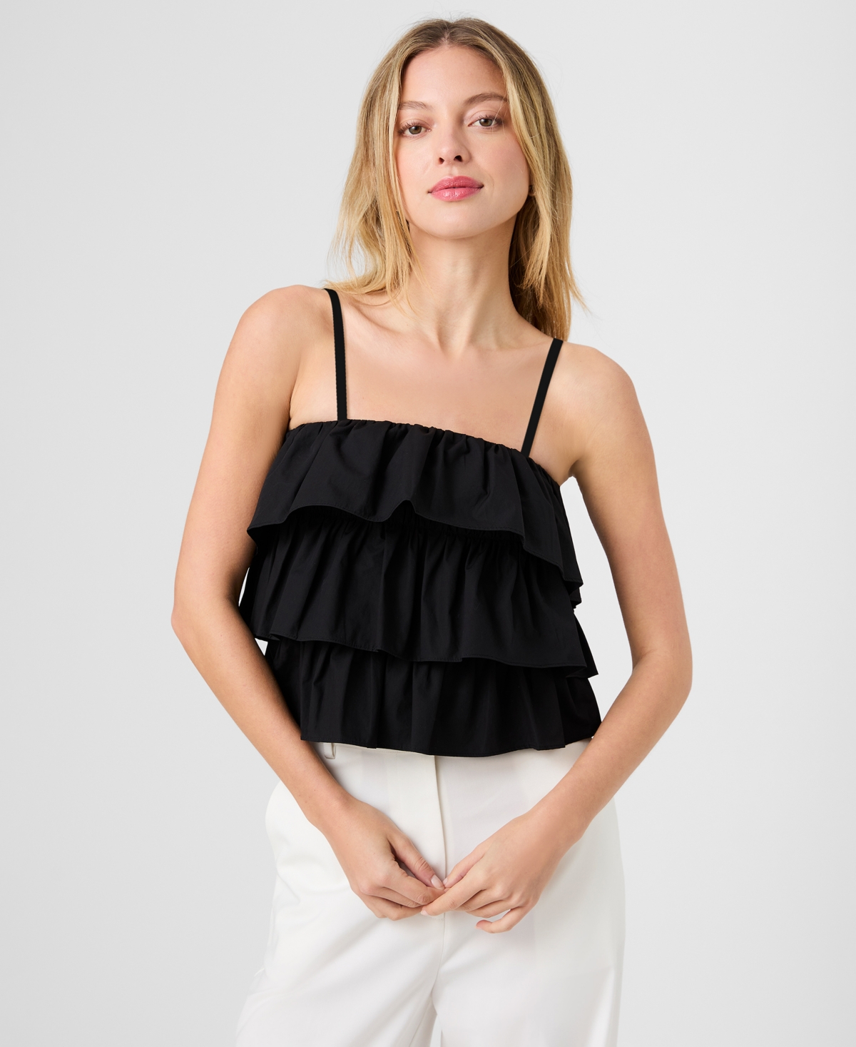 Click here for French Connection Womens Aimee Ruffle Detail Cotto... prices