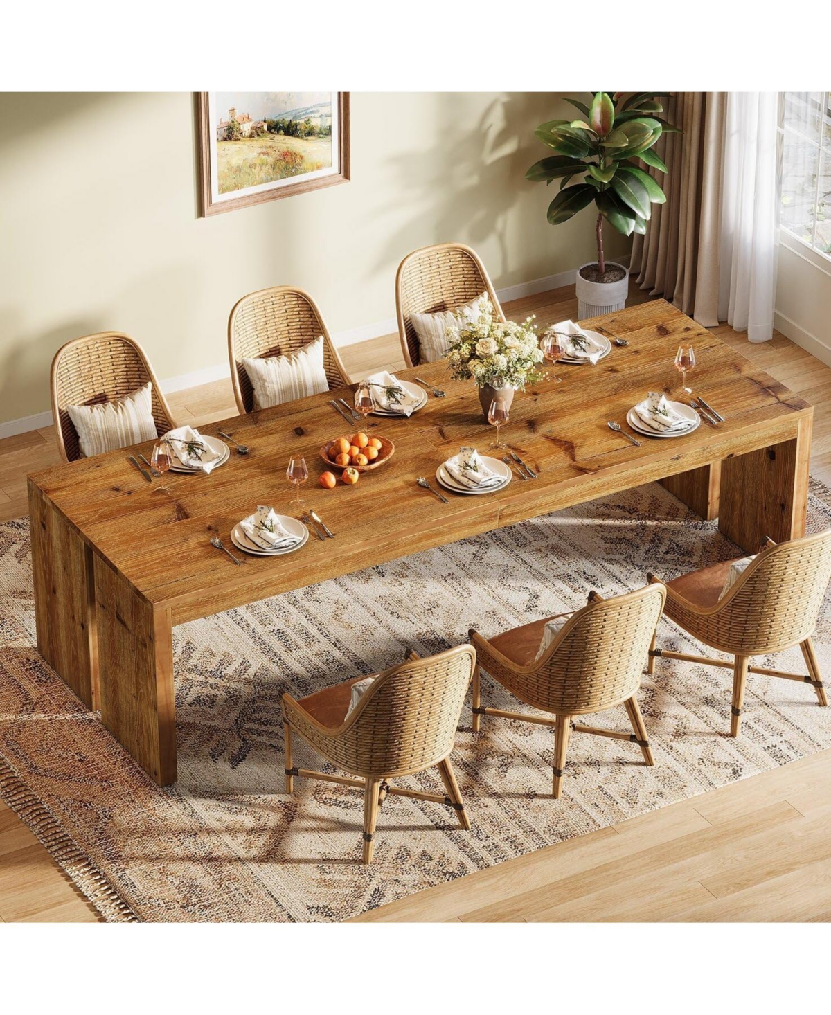 Click here for Tribesigns 78.7-Inch Solid Wood Dining Table  Farm... prices
