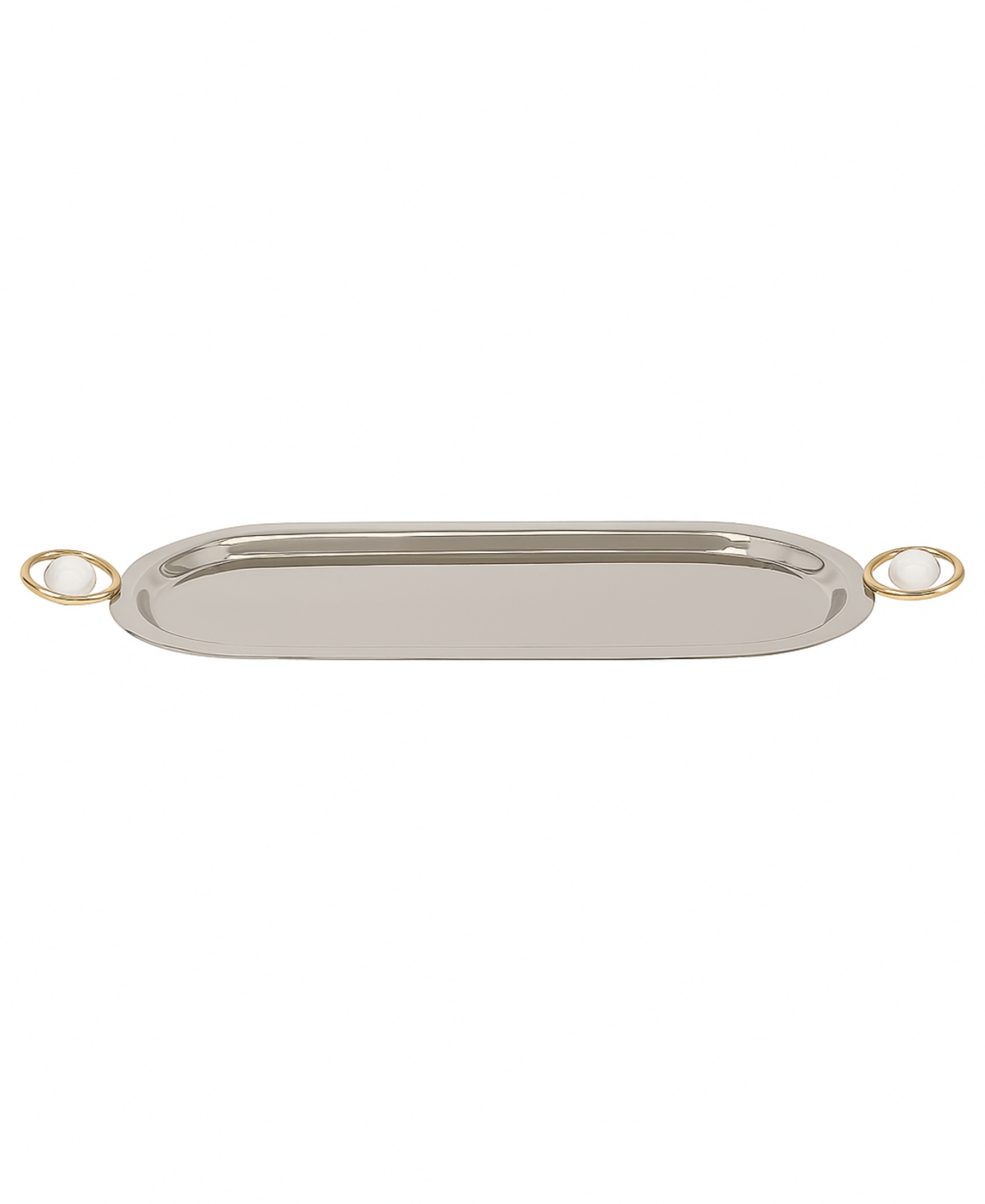Click here for Classic Touch Oval Tray  23.2 - Silver  Clear prices