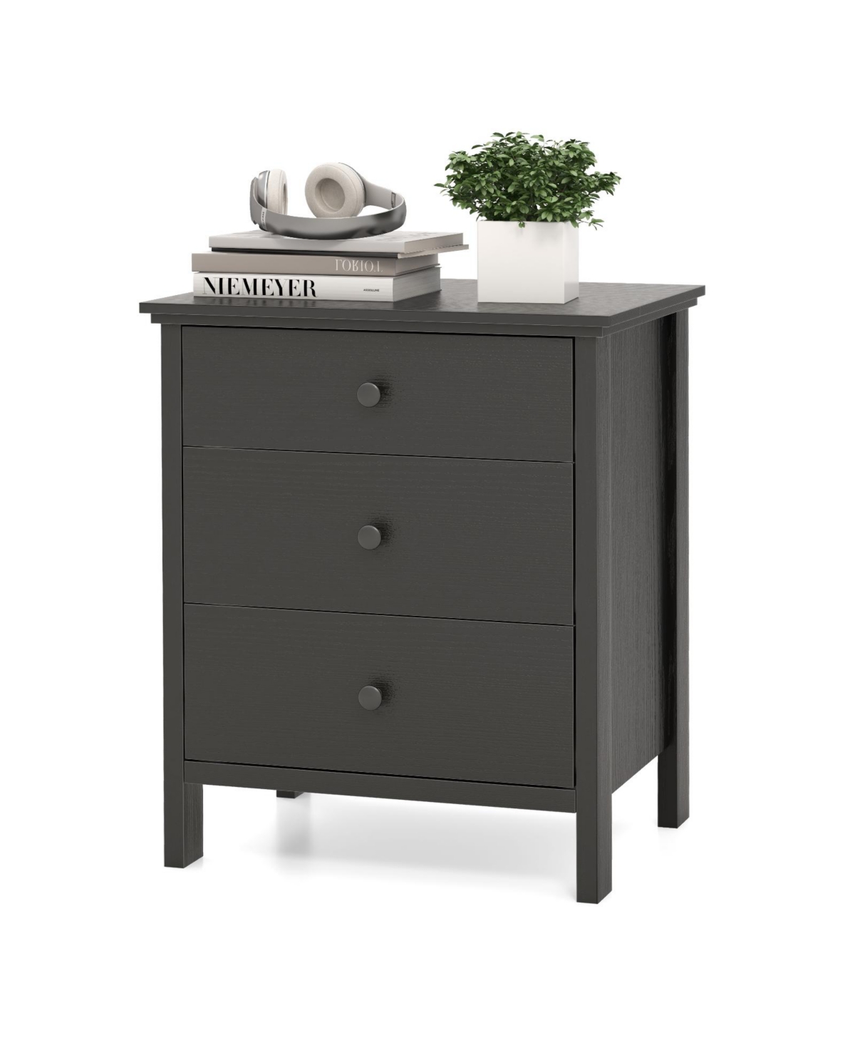 Click here for Sugift Modern Wooden Nightstand with Three Storage... prices