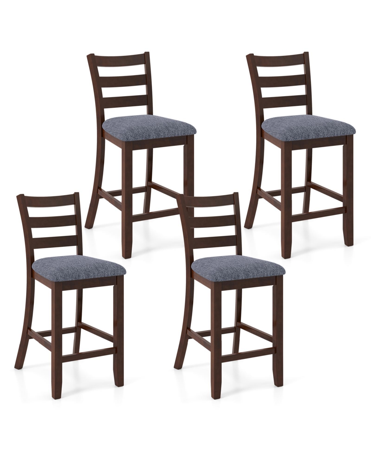 Click here for Gymax Bar Stools Set of 4 Upholstered Counter Heig... prices