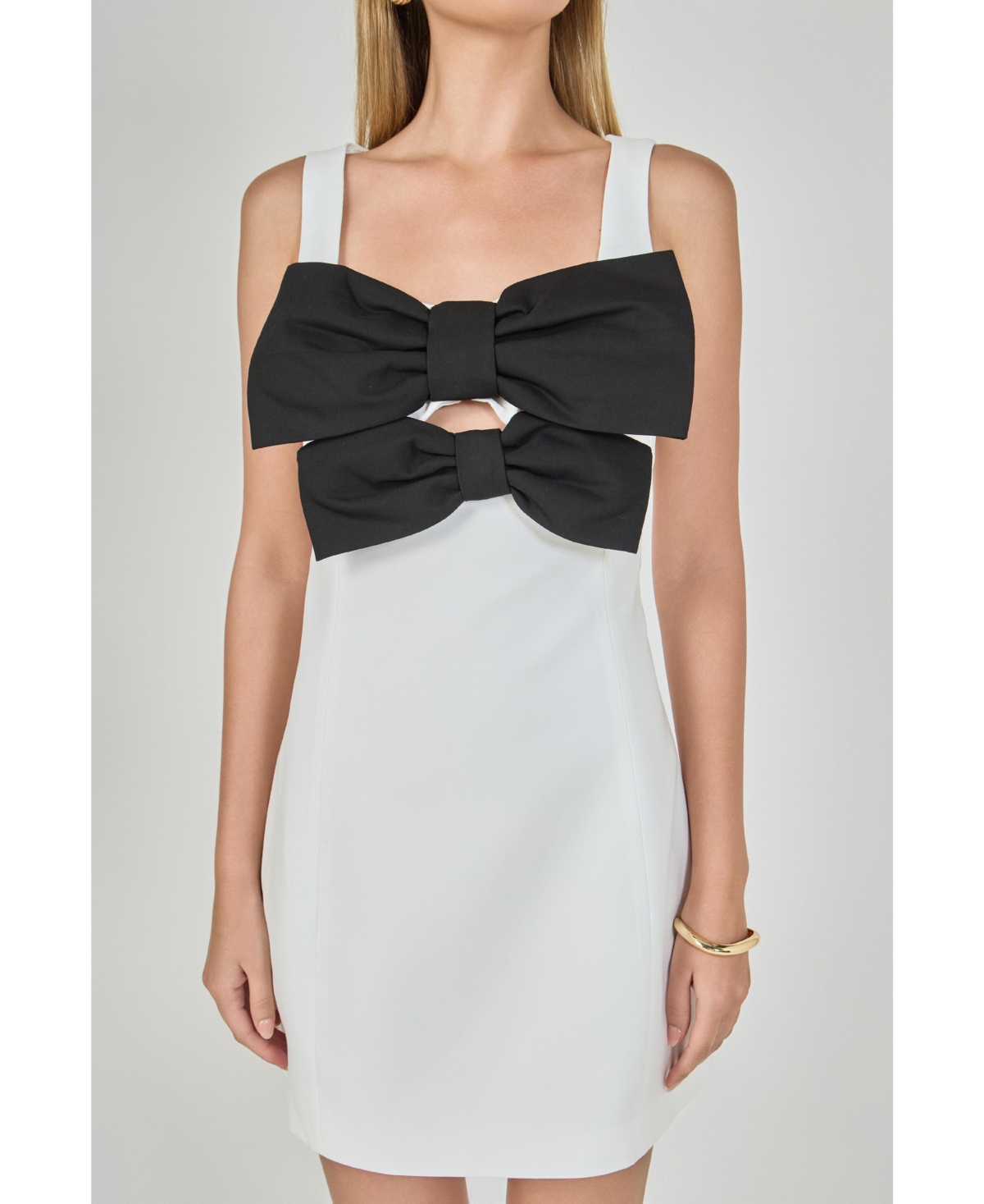 Click here for endless rose Womens Bow Cutout Mini Dress - Ivory/... prices