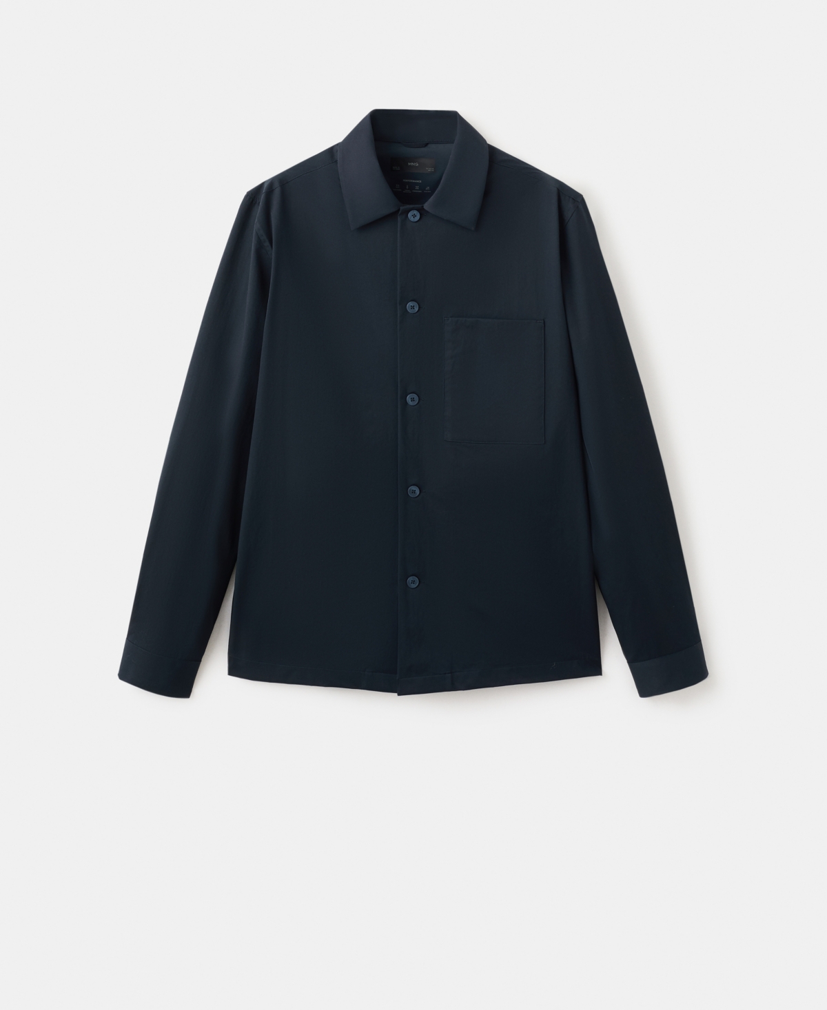 Click here for Mango Mens Non-Iron Pocket Overshirt - Navy prices