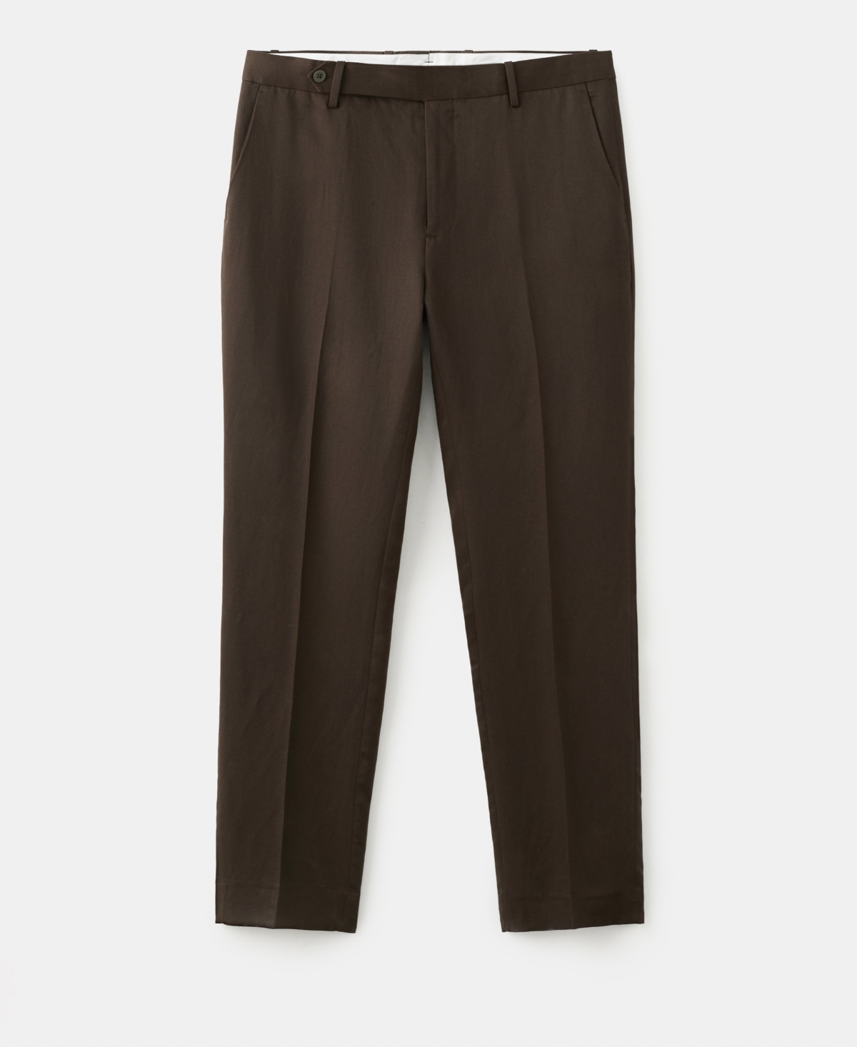 Click here for Mango Mens Slim-Fit Lyocell Linen Pants - Chocolat... prices