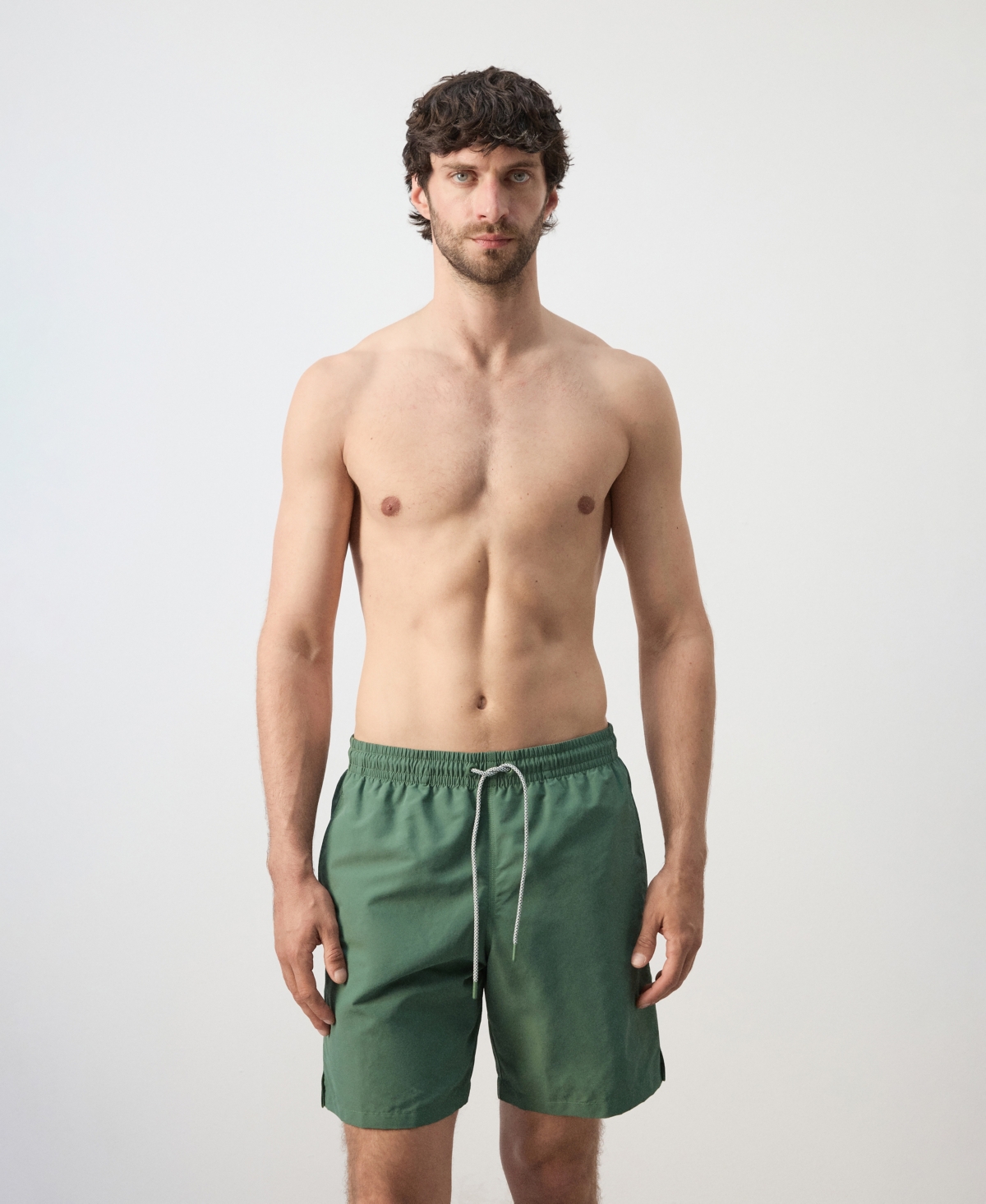 Click here for Mango Mens Basic Drawstring Swimsuit - Khaki prices
