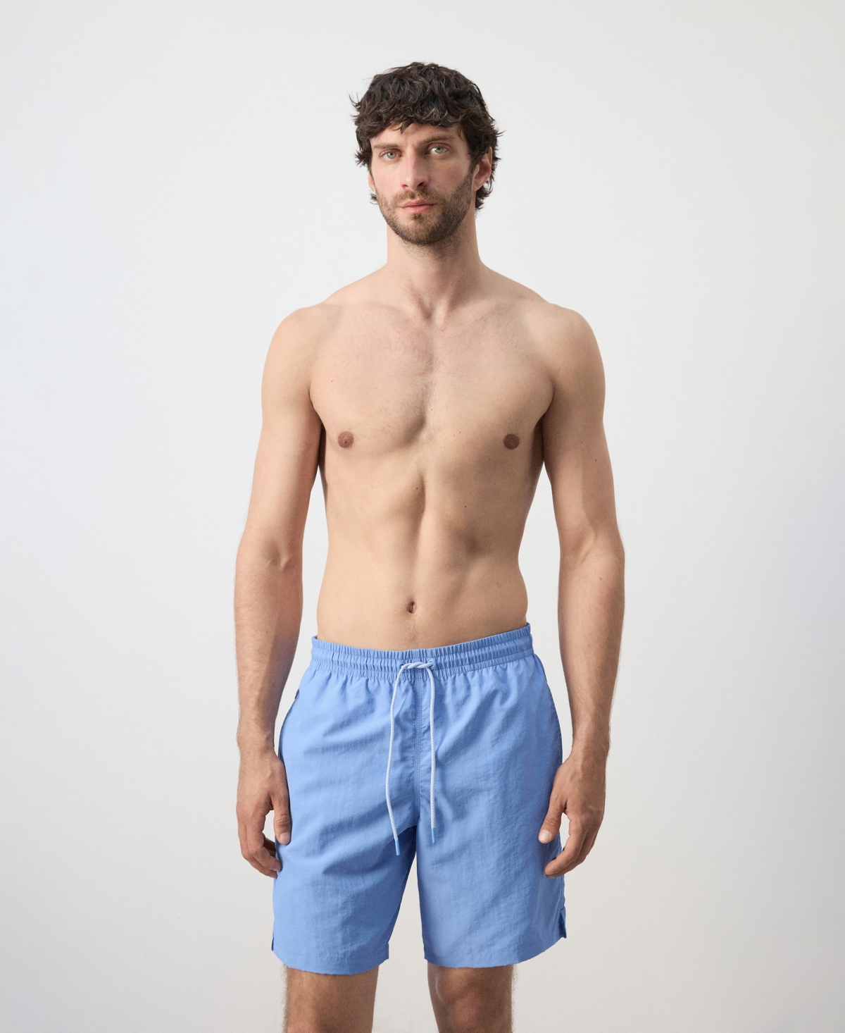 Click here for Mango Mens Basic Drawstring Swimsuit - China Blue prices
