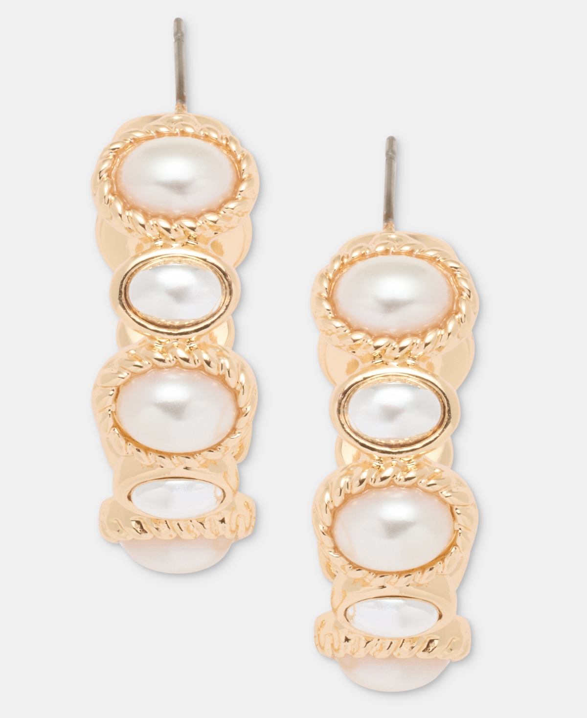 Click here for Anne Klein Medium Imitation Pearl Hoop Earrings  1... prices