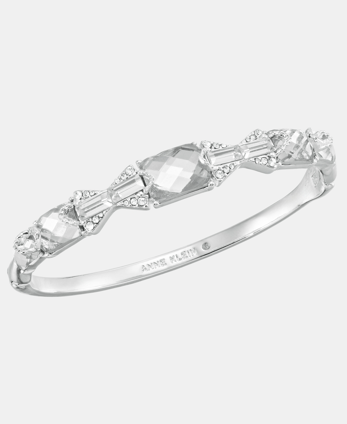 Click here for Anne Klein Silver-Tone Boxed Crystal Baguette Ston... prices