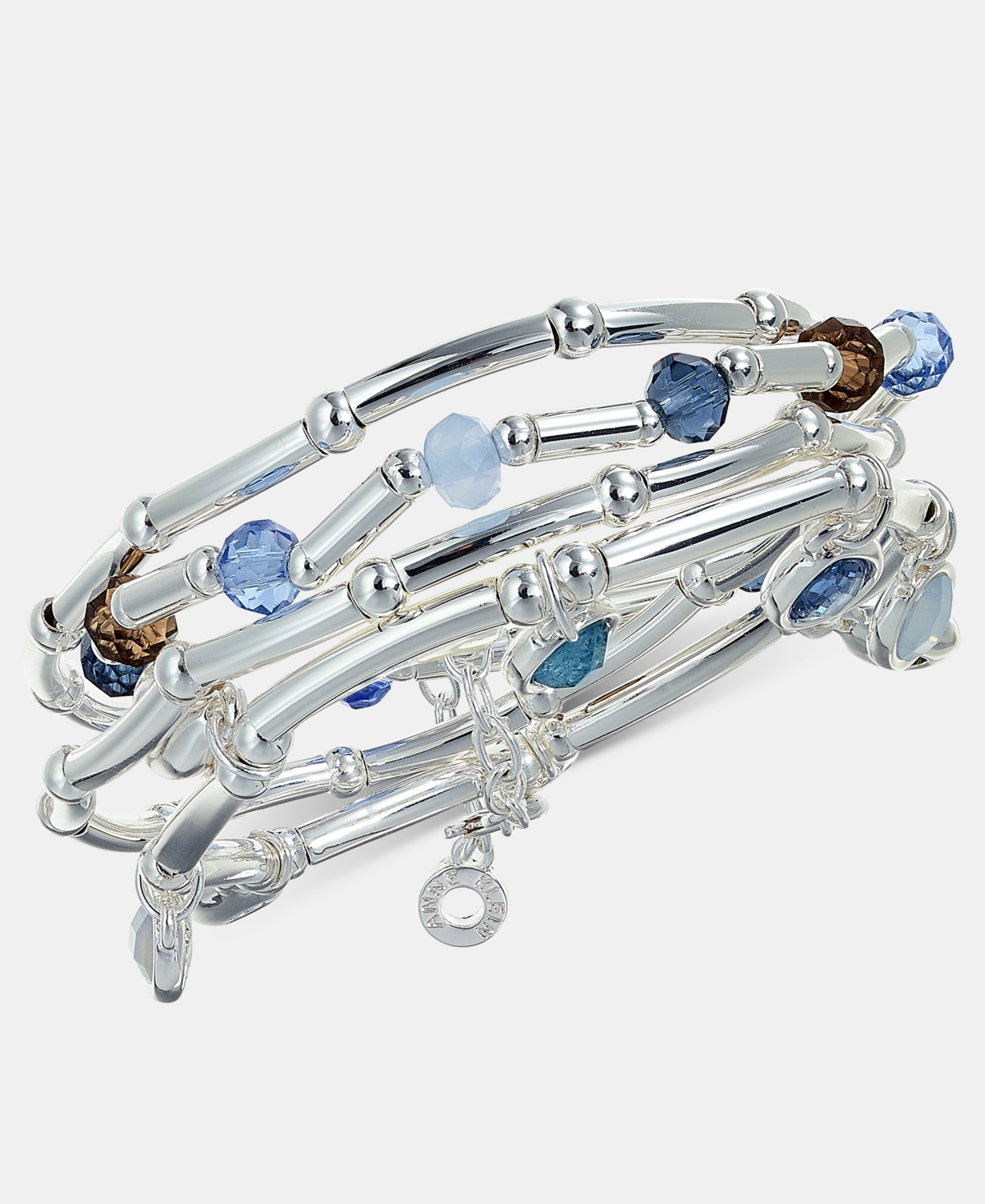 Click here for Anne Klein Silver-Tone 4-Pc. Blue Shaky Stone Stre... prices