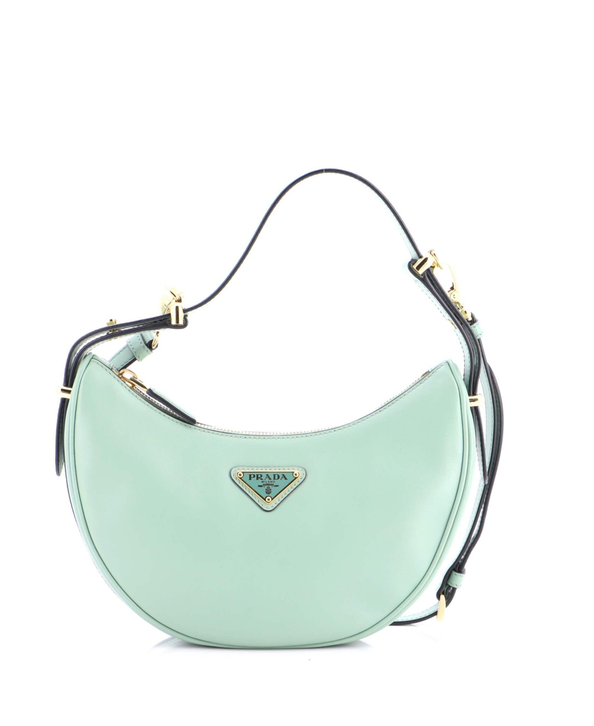 Click here for Pre-Owned Prada Mini Arque Half Moon Hobo Leather... prices