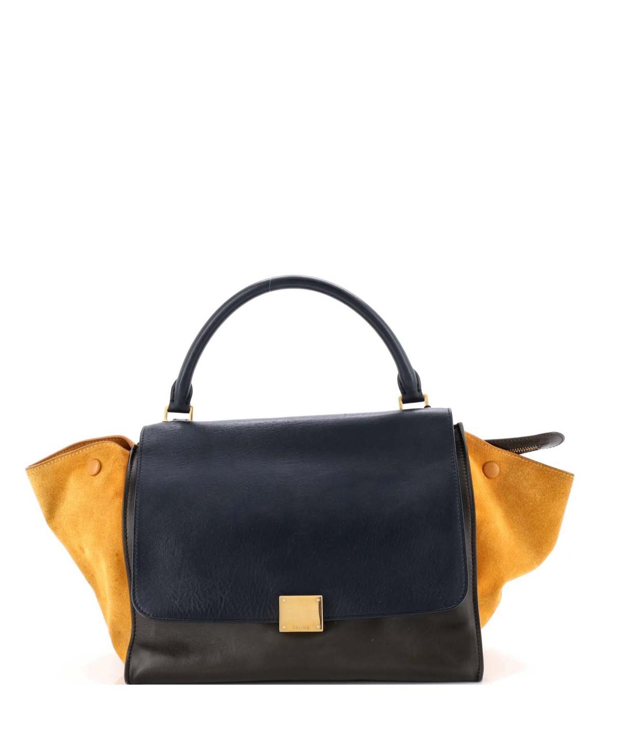 Click here for Pre-Owned Celine Medium Tricolor Trapeze Bag Leath... prices
