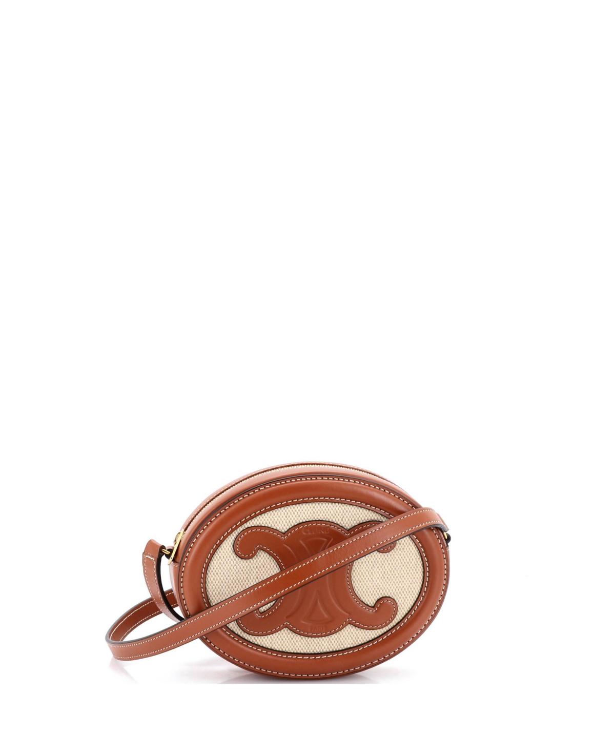 Click here for Pre-Owned Celine Triomphe Oval Crossbody Bag Canva... prices