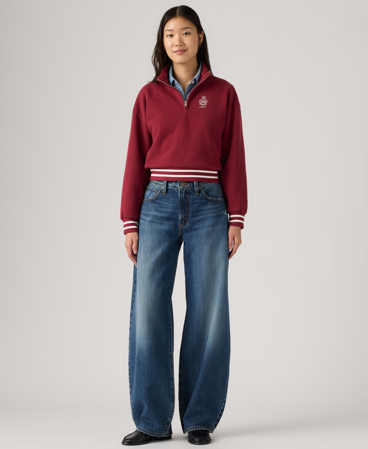 Click here for Levis Womens Middy Balloon Mid Rise Denim Loose Je... prices