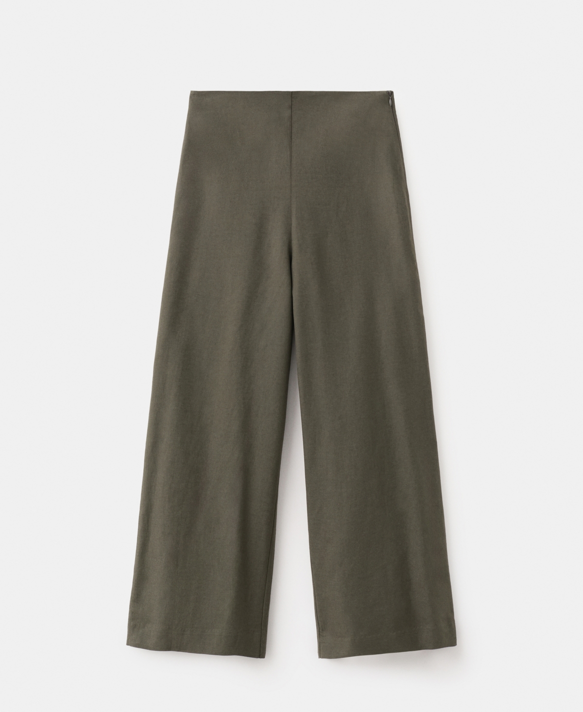 Click here for Mango Womens Straight Linen-Blend Pants - Khaki prices