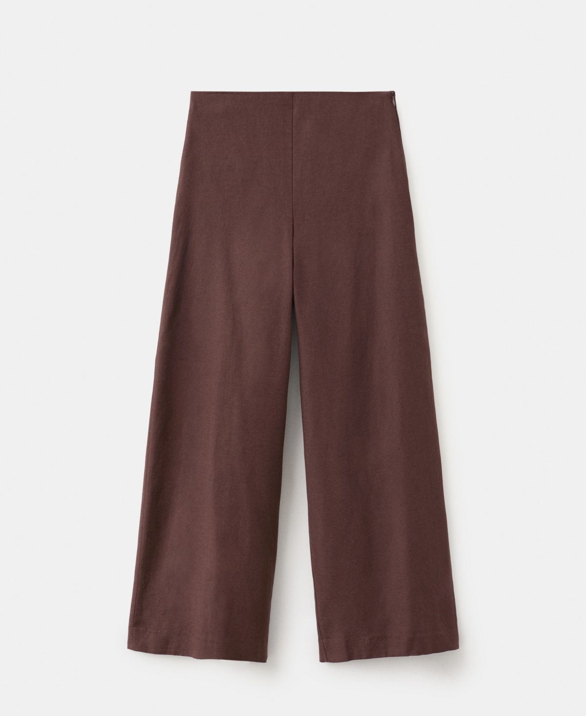 Click here for Mango Womens Straight Linen-Blend Pants - Chocolat... prices