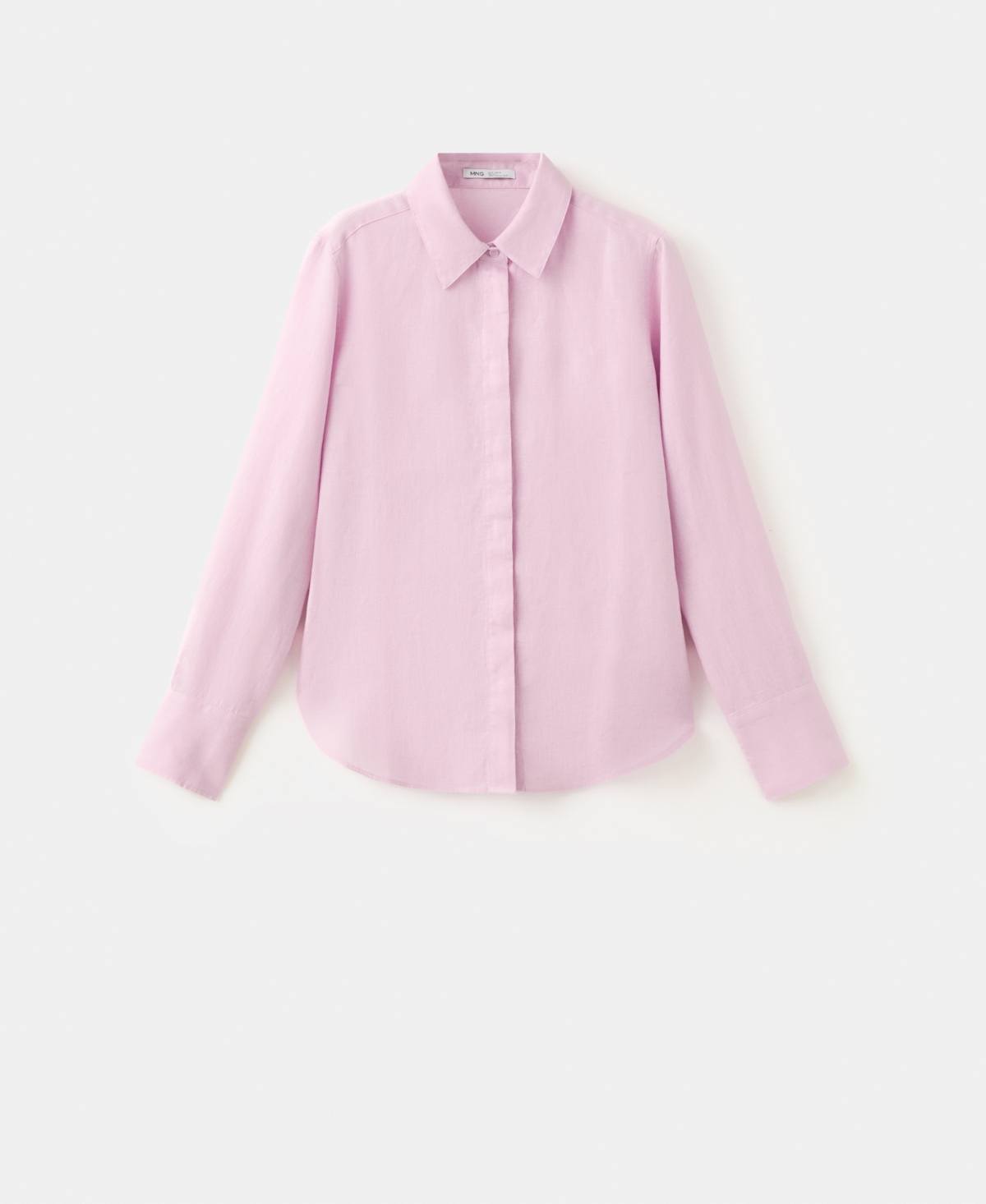 Click here for Mango Womens Straight Linen Shirt - Pink prices