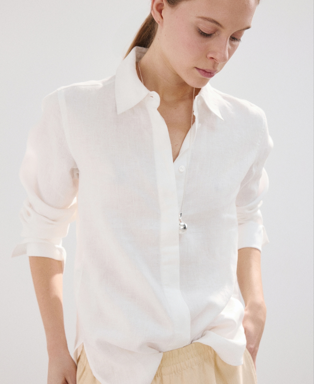 Click here for Mango Womens Straight Linen Shirt - White prices