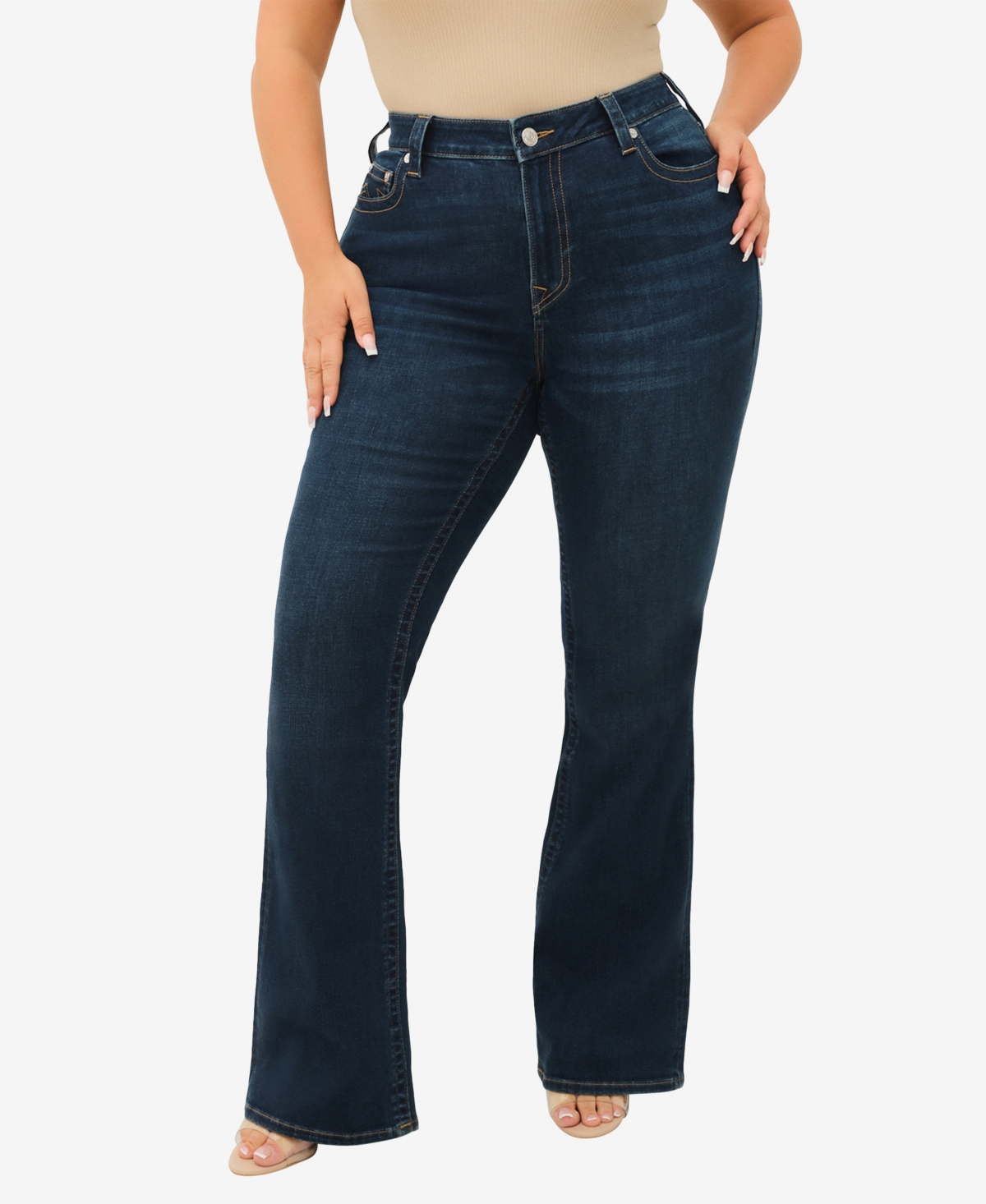 Click here for True Religion Plus Size Becca Mid-Rise Bootcut Jea... prices