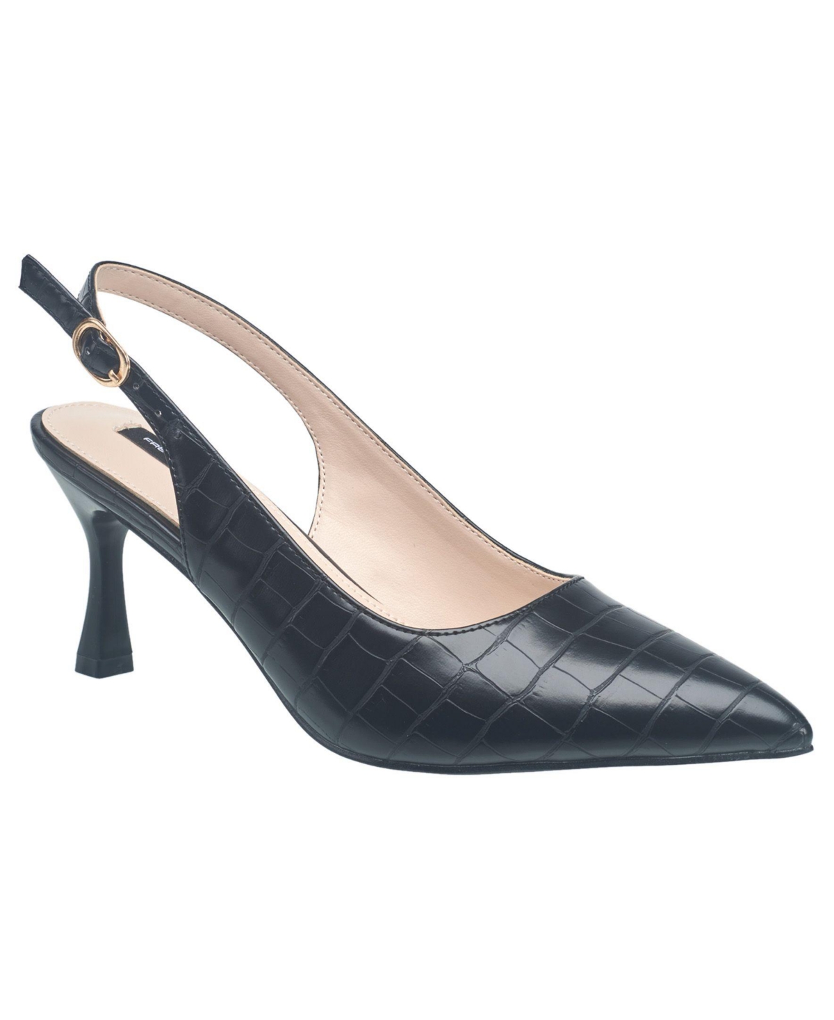 Click here for French Connection Womens Brenna Croco Heel - Black prices