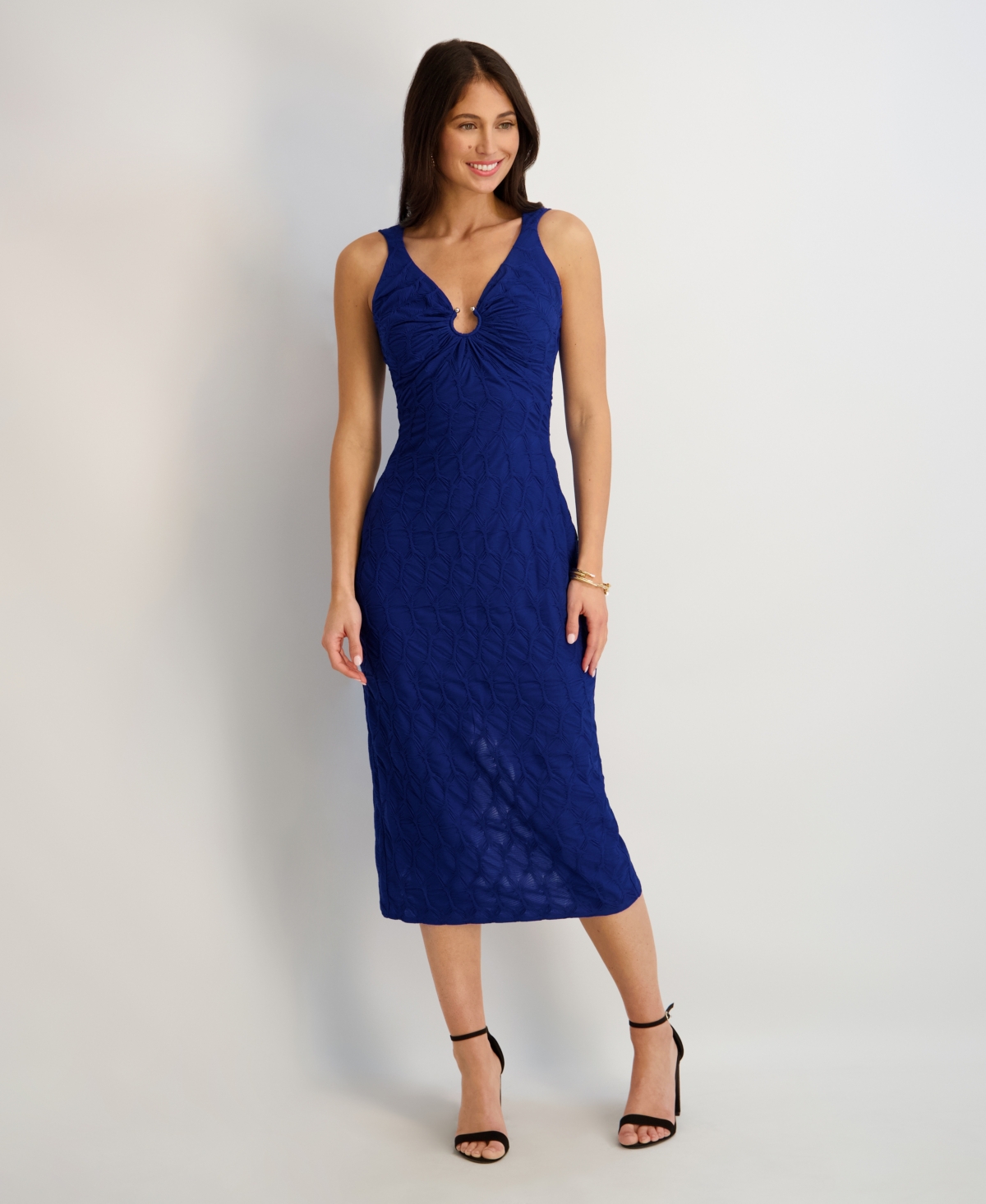 Click here for Siena Womens Textured Knit Plunge-Neck Scoop-Back... prices