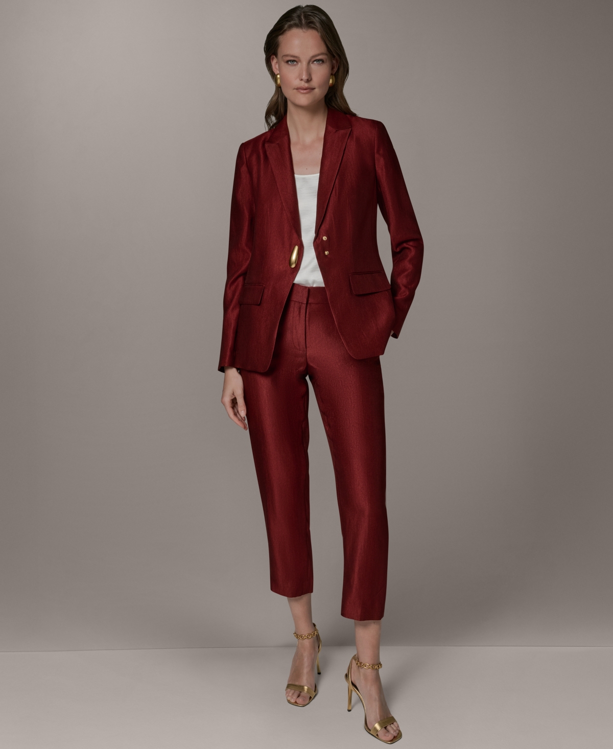 Click here for Donna Karan New York Womens One-Button Novelty Bla... prices