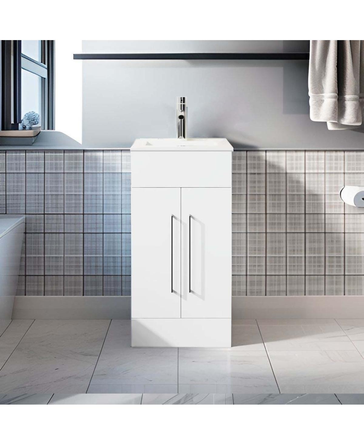 Click here for Sillysis White Freestanding Bathroom Vanity with S... prices