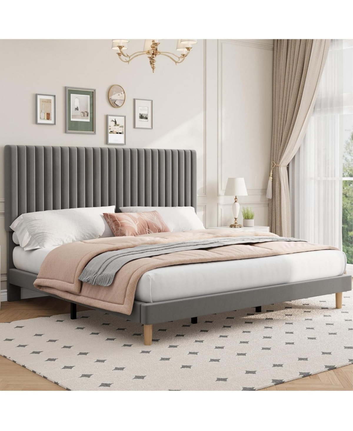 Click here for gaomon Bed Frame  Adjustable Height Headboard  Vel... prices