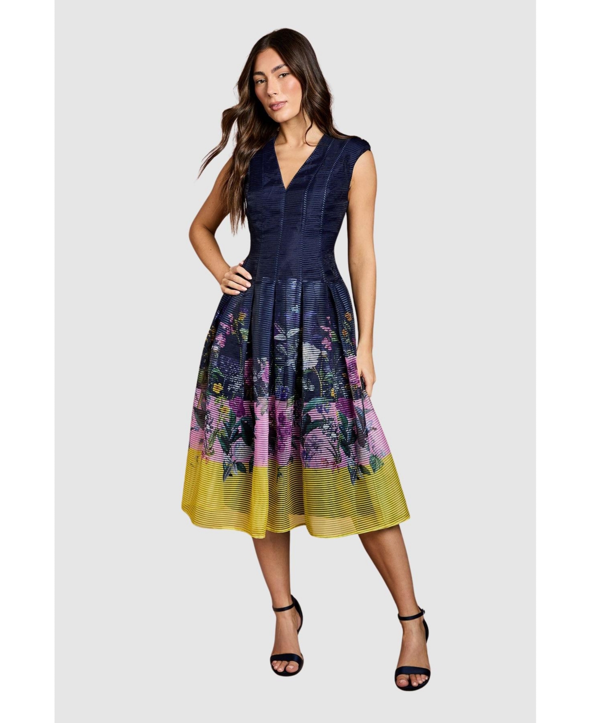 Click here for Coast Womens Burnout Drop Waist Midi Dress - Navy prices