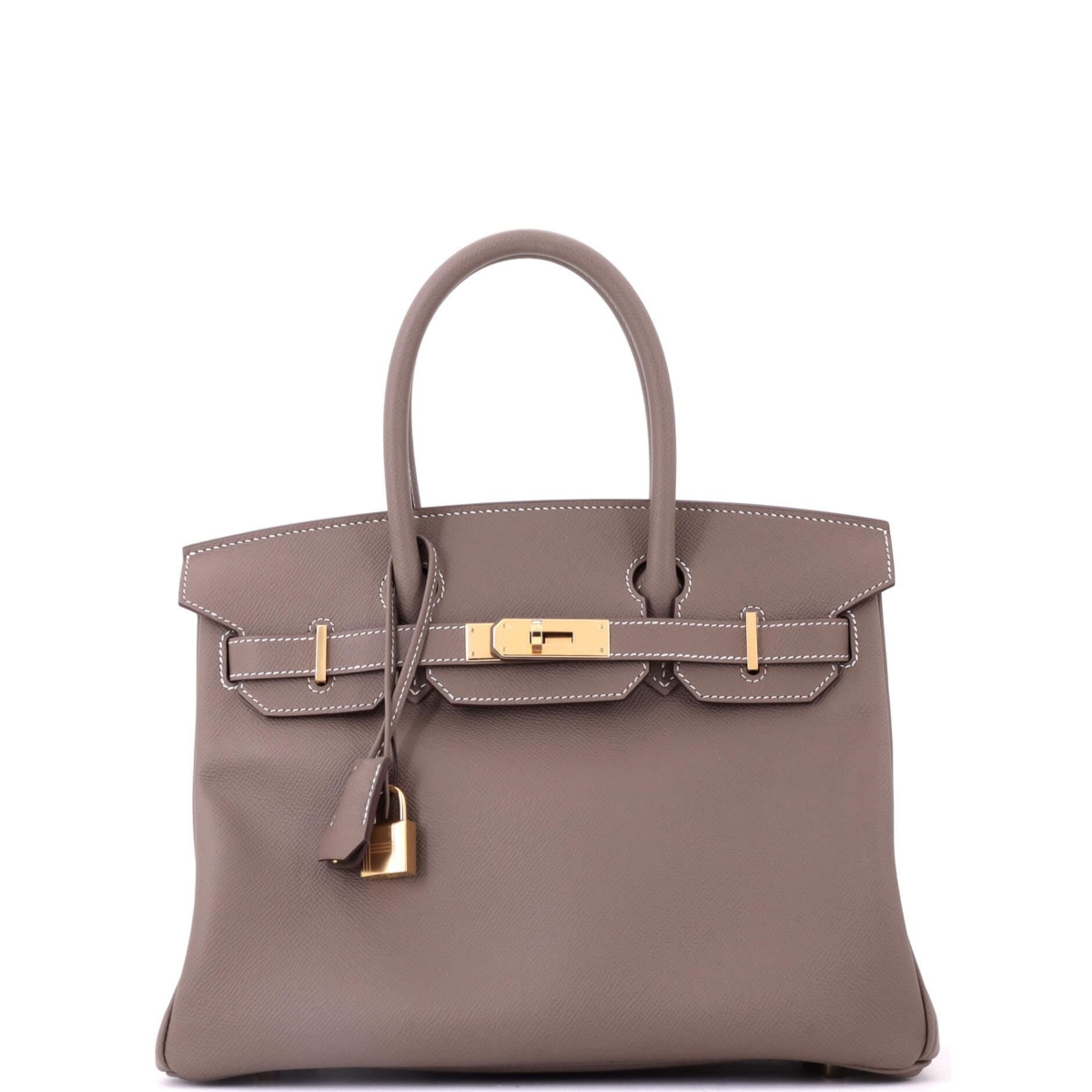 Click here for Pre-Owned HERMES Birkin 30 Handbag Grey Epsom with... prices