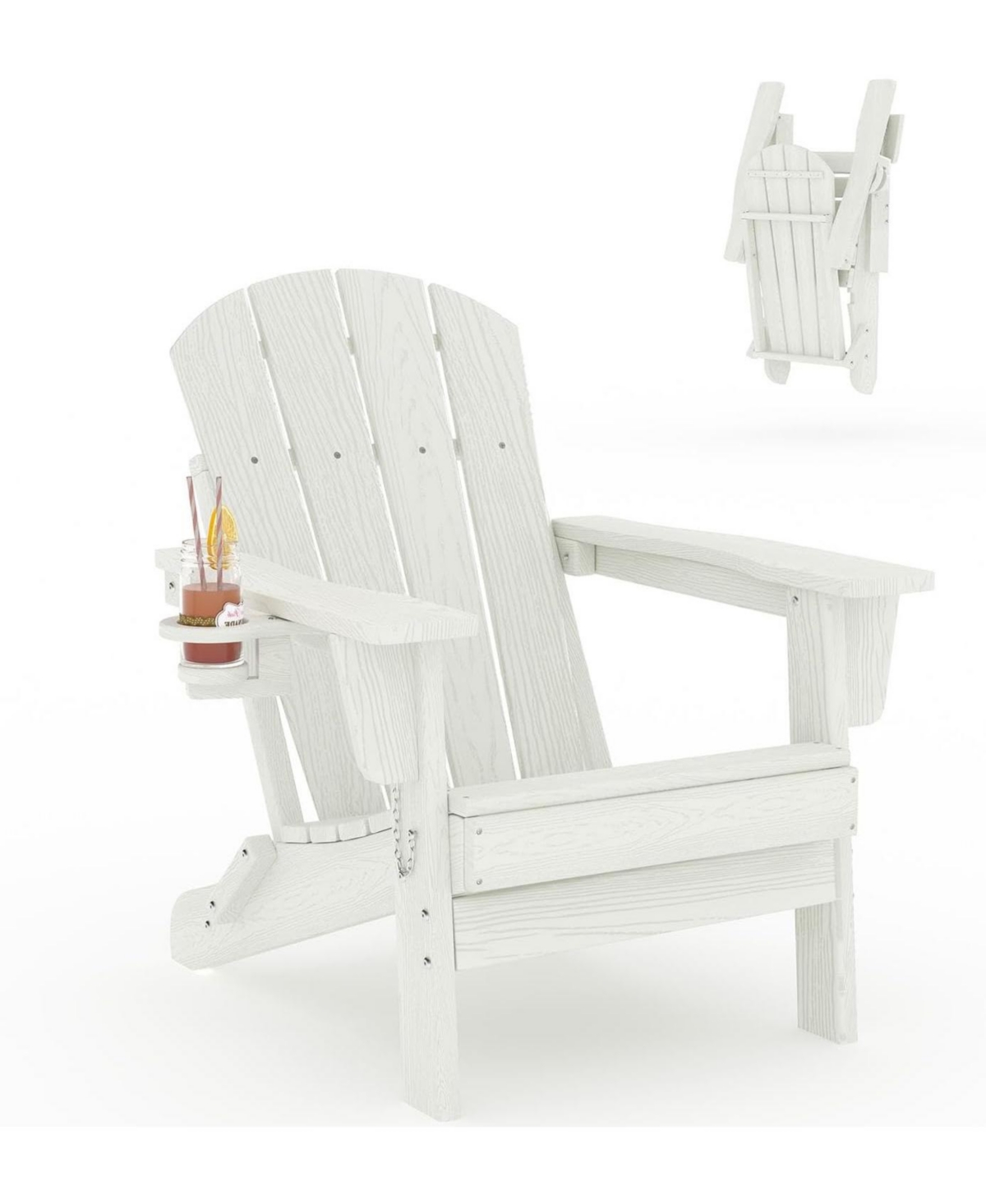 Click here for gaomon Folding Hdpe Adirondack Chair with Cup Hold... prices