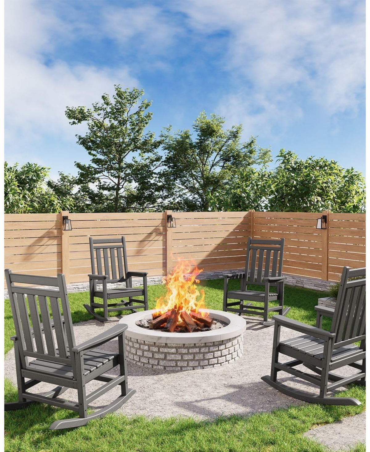 Click here for gaomon Hdpe Rocking Chair Outdoor Set of 4 - Poly... prices
