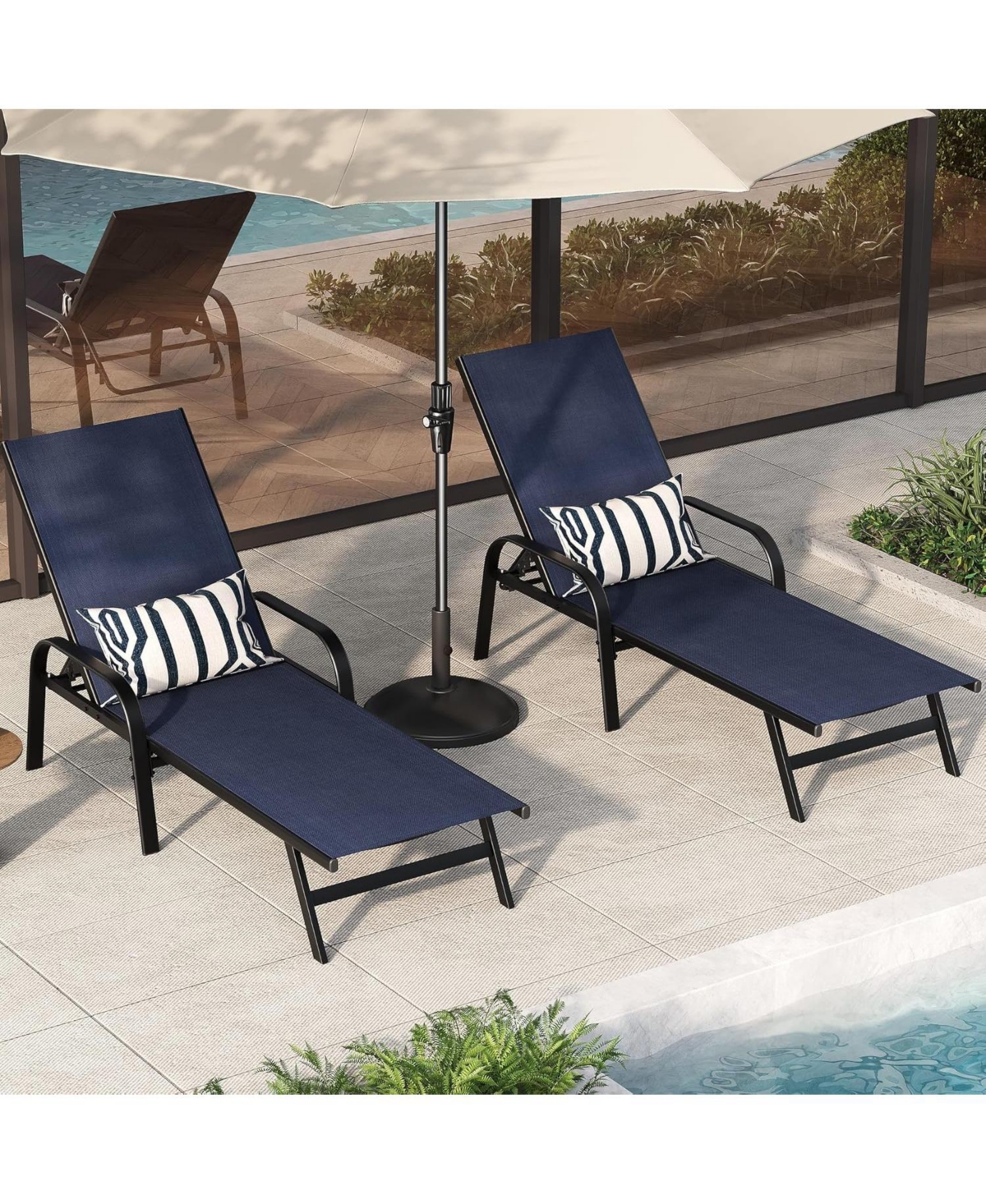 Click here for gaomon Outdoor Lounge Chair  Adjustable Patio Recl... prices