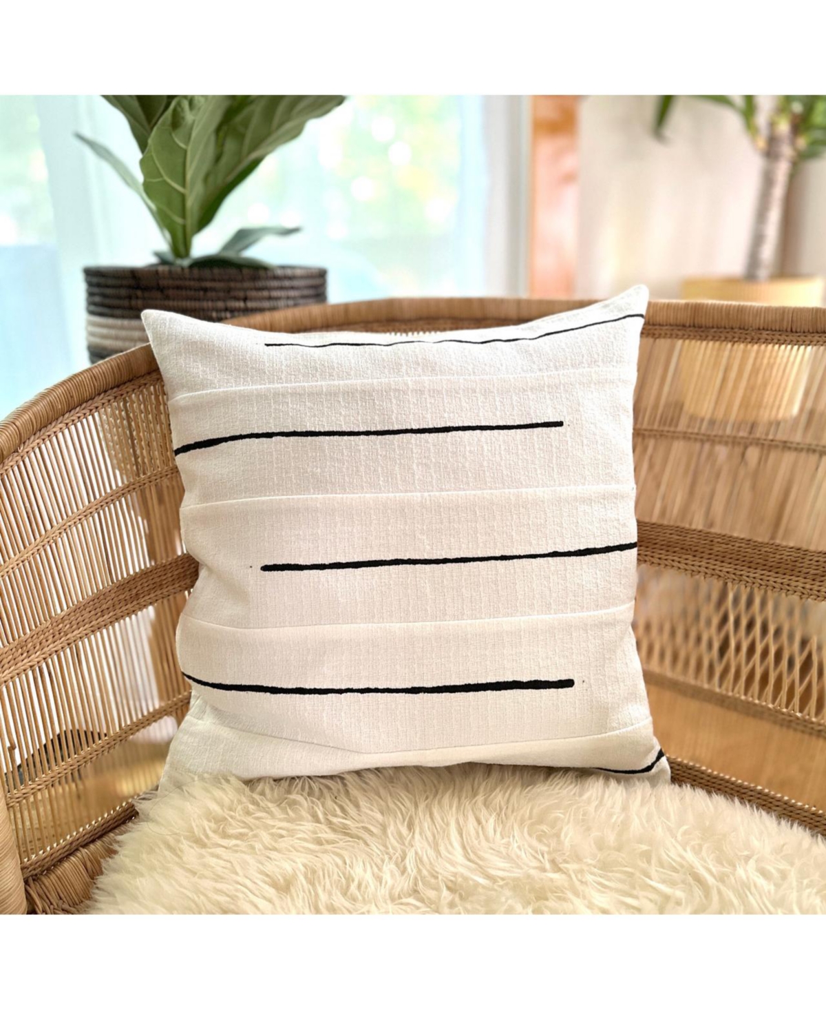 Click here for Mbare  Crossing Lines Sadza Pillow - White prices