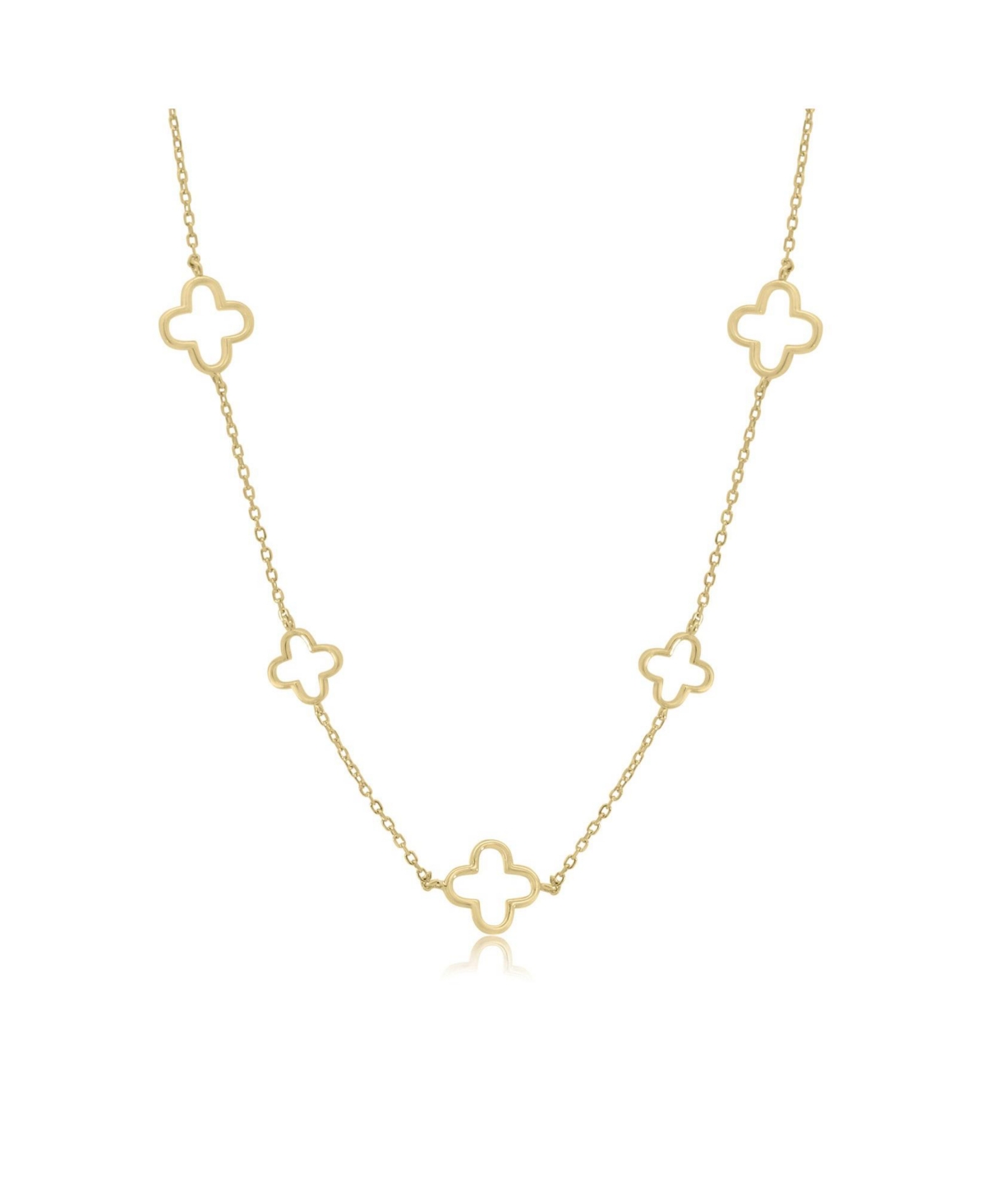 Click here for The Lovery Alternating Open Clover Necklace 14K Go... prices