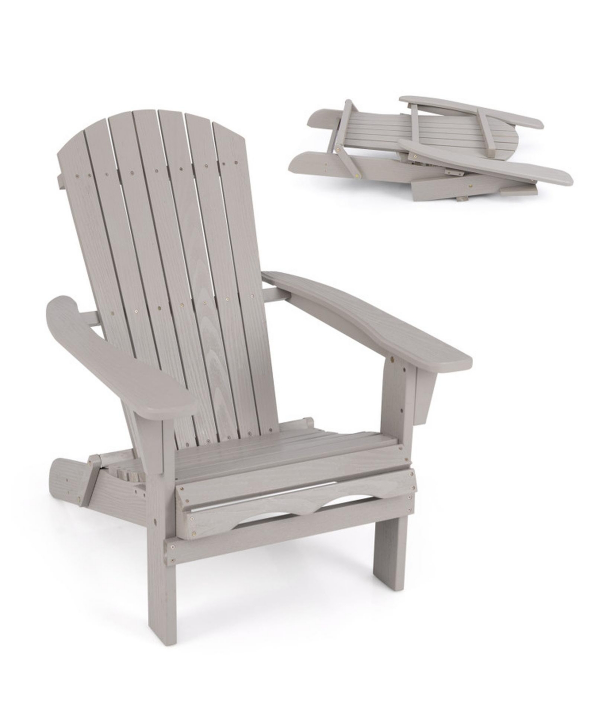Click here for Gouun Fir Wood Folding Adirondack Chair with High... prices